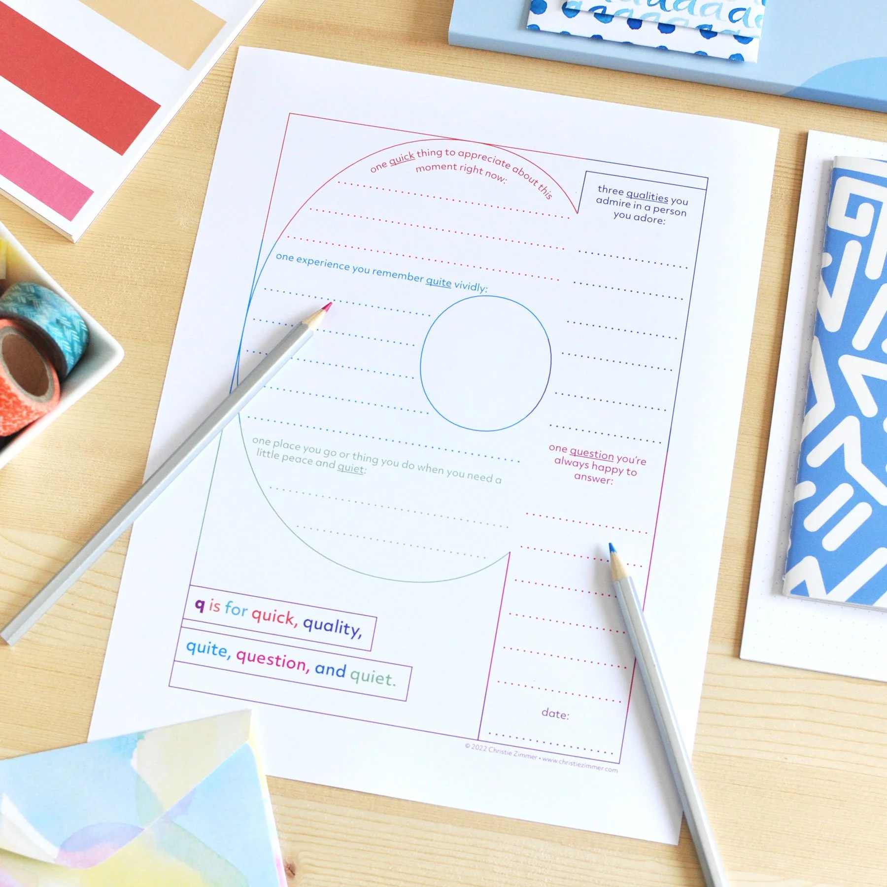 Q is for Quick - New alphabet-inspired journal page — Christie Zimmer