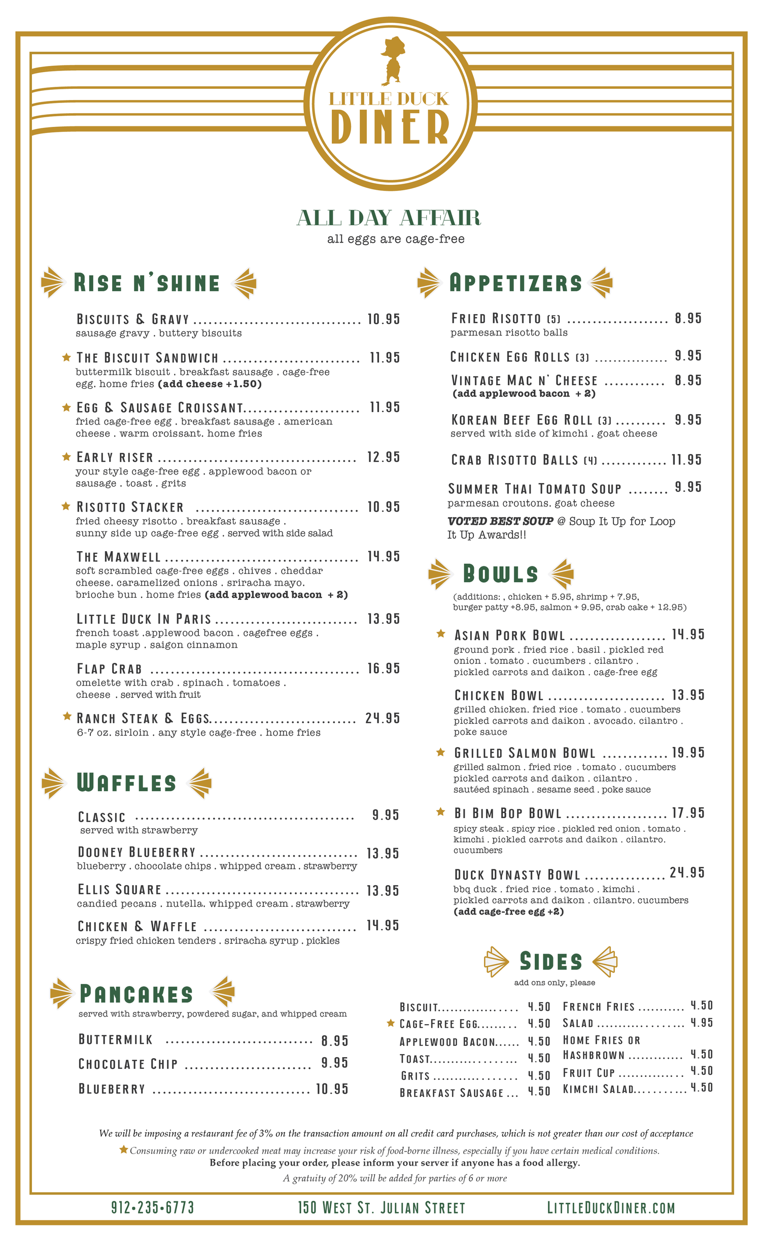 LUNCH MENU — Little Duck Diner