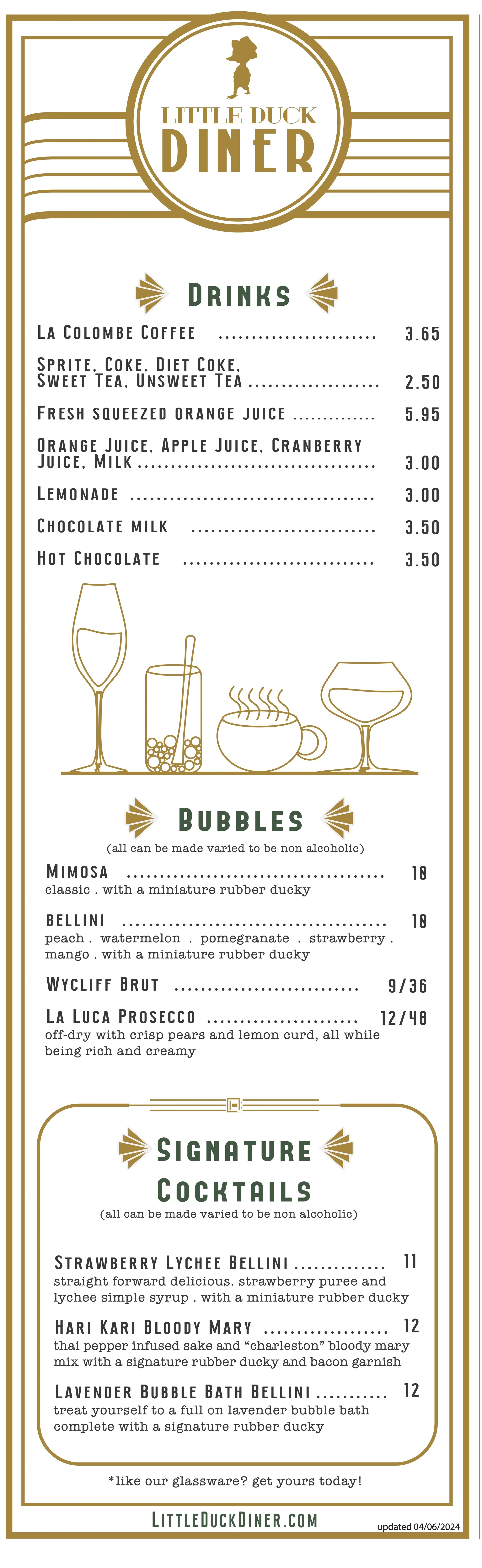 LUNCH MENU — Little Duck Diner