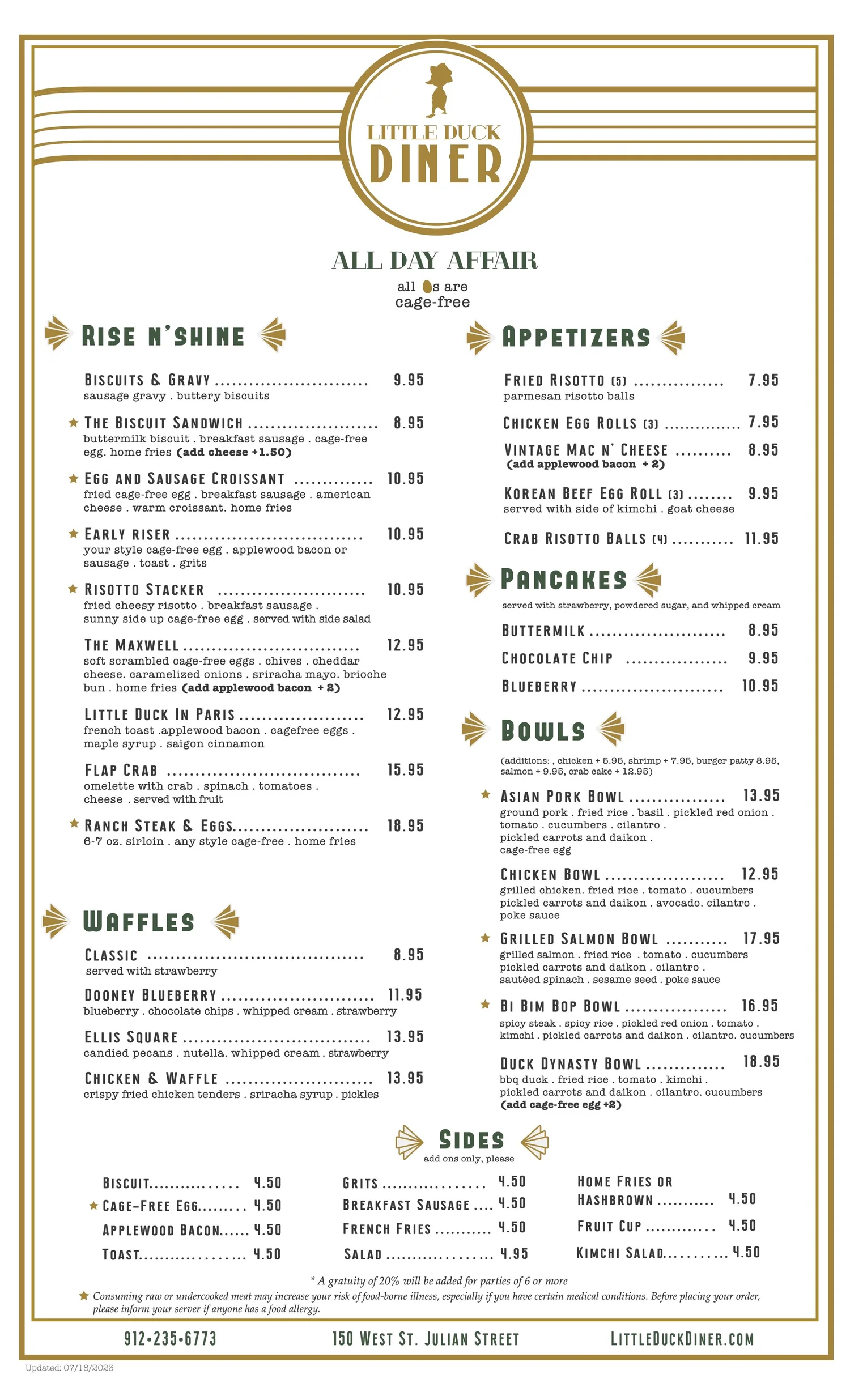 LUNCH MENU — Little Duck Diner