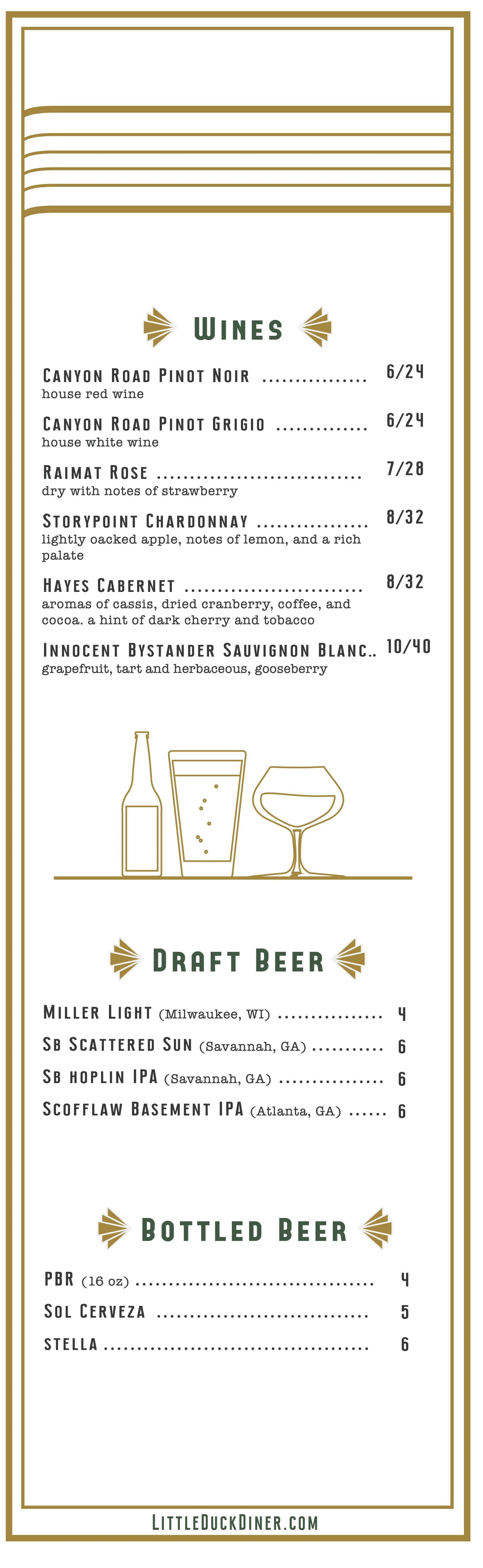 LUNCH MENU — Little Duck Diner