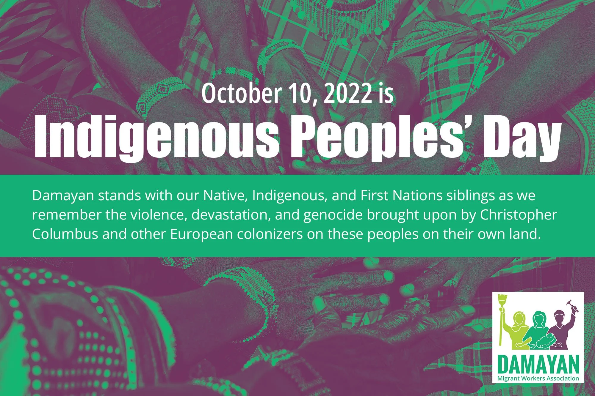 October 10, 2022 is Indigenous Peoples’ Day — Damayan Migrant Workers