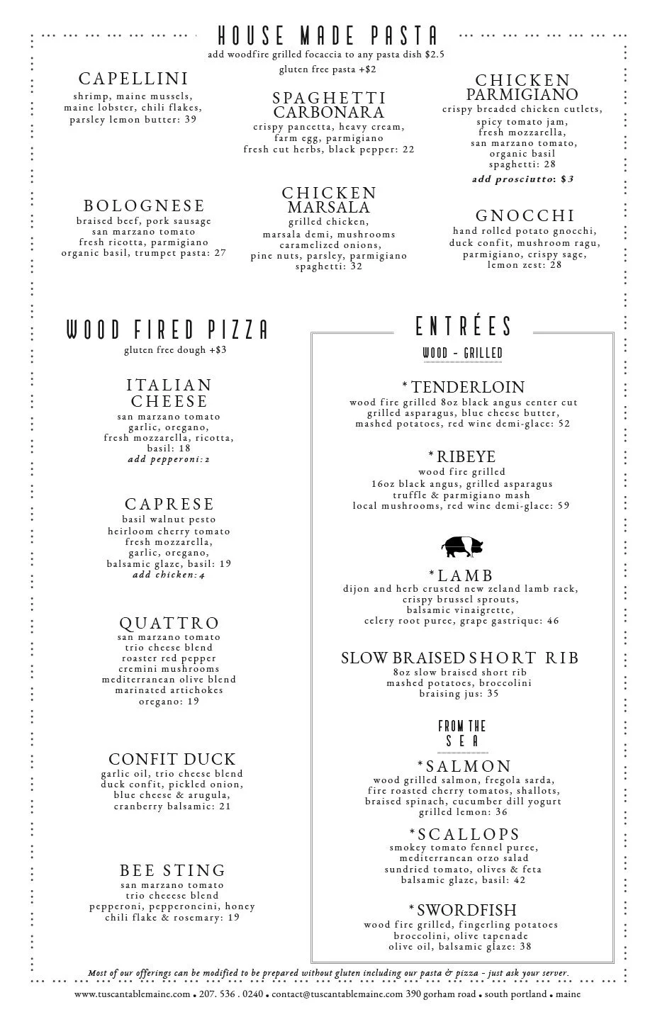 DINNER — TUSCAN TABLE