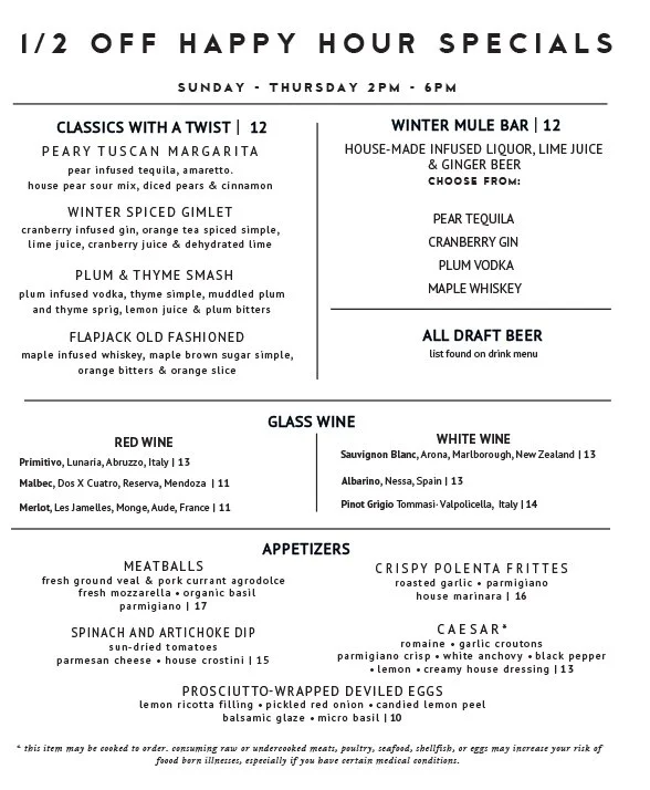 Happy Hour — TUSCAN TABLE