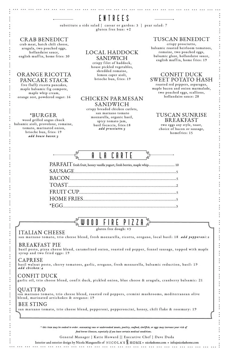 Brunch — TUSCAN TABLE