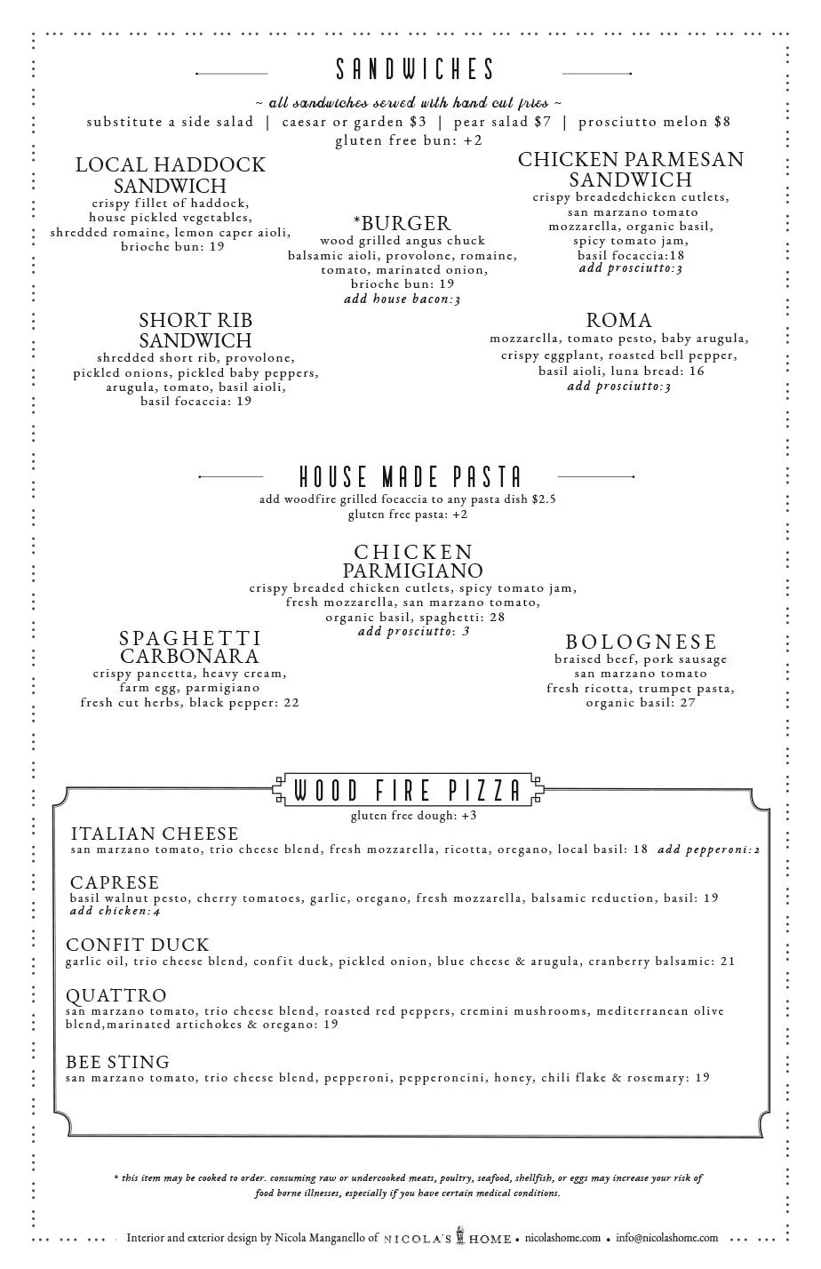 LUNCH — TUSCAN TABLE