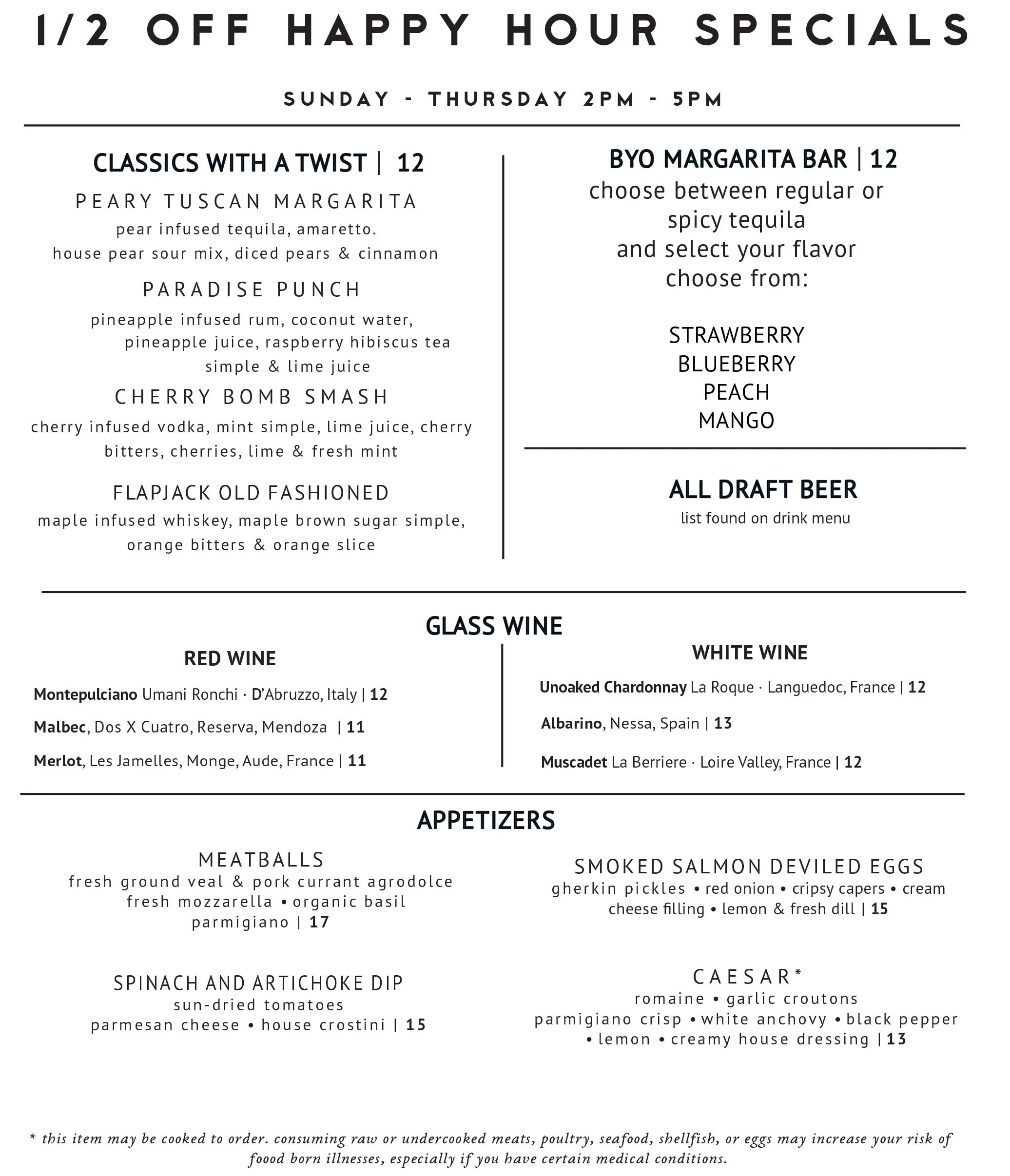Happy Hour — TUSCAN TABLE