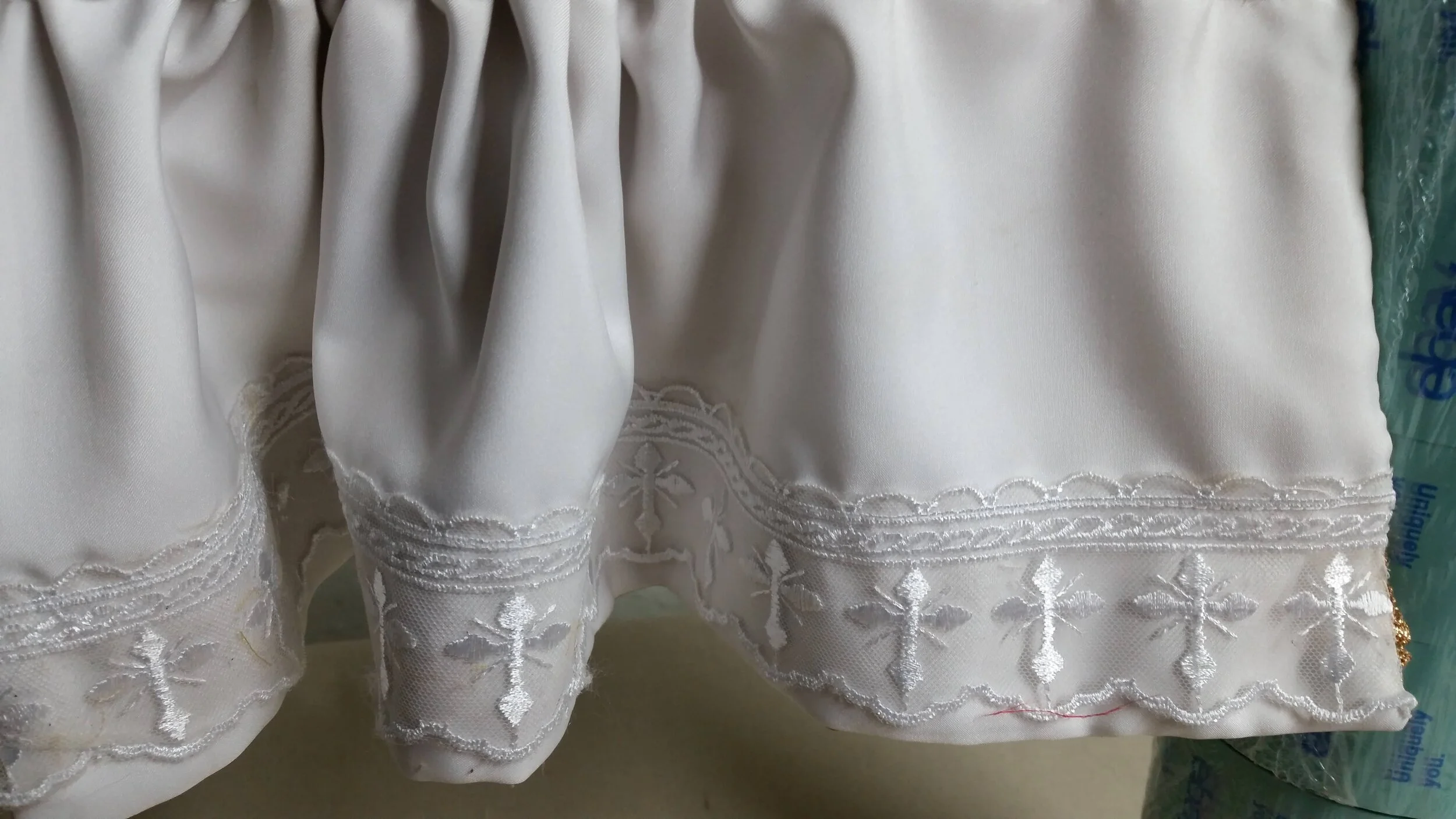 Tabernacle Veil Reversible with White and Gold with Lace Trim — Hosanna ...