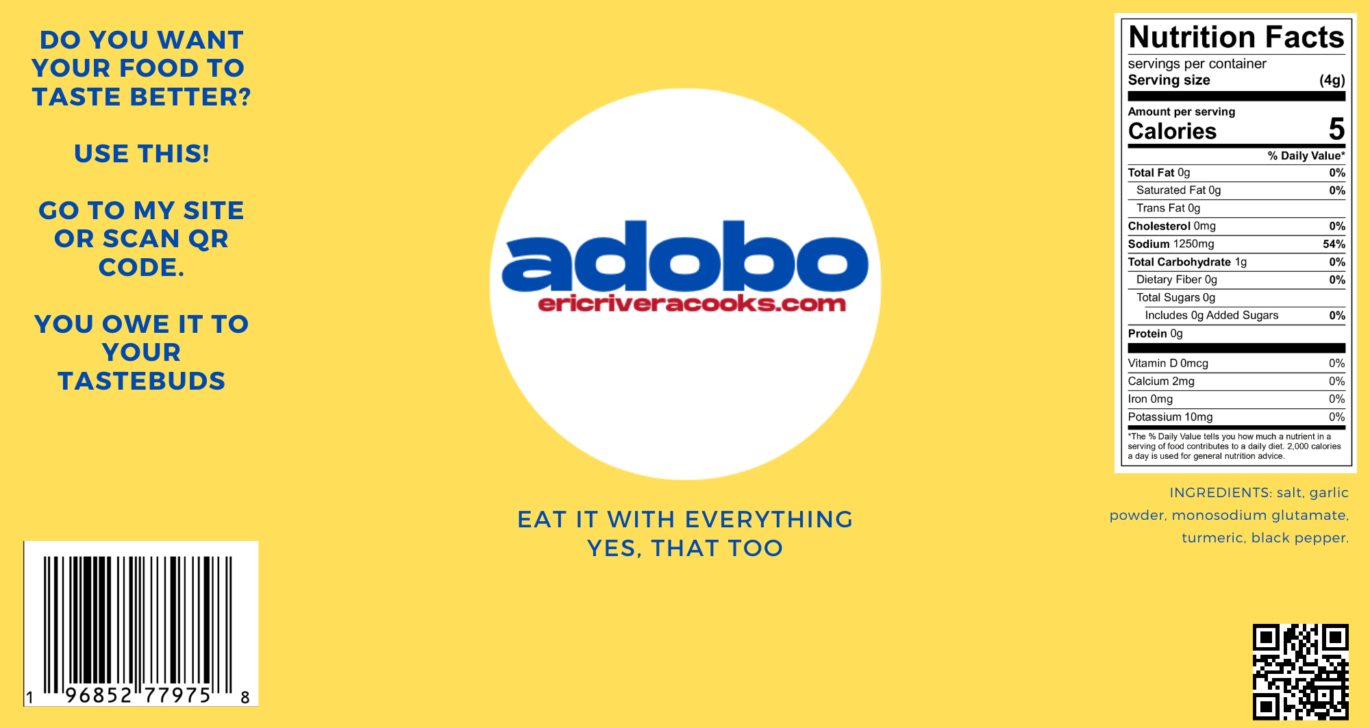 Adobo Seasoning Label at Gilberto Mccord blog