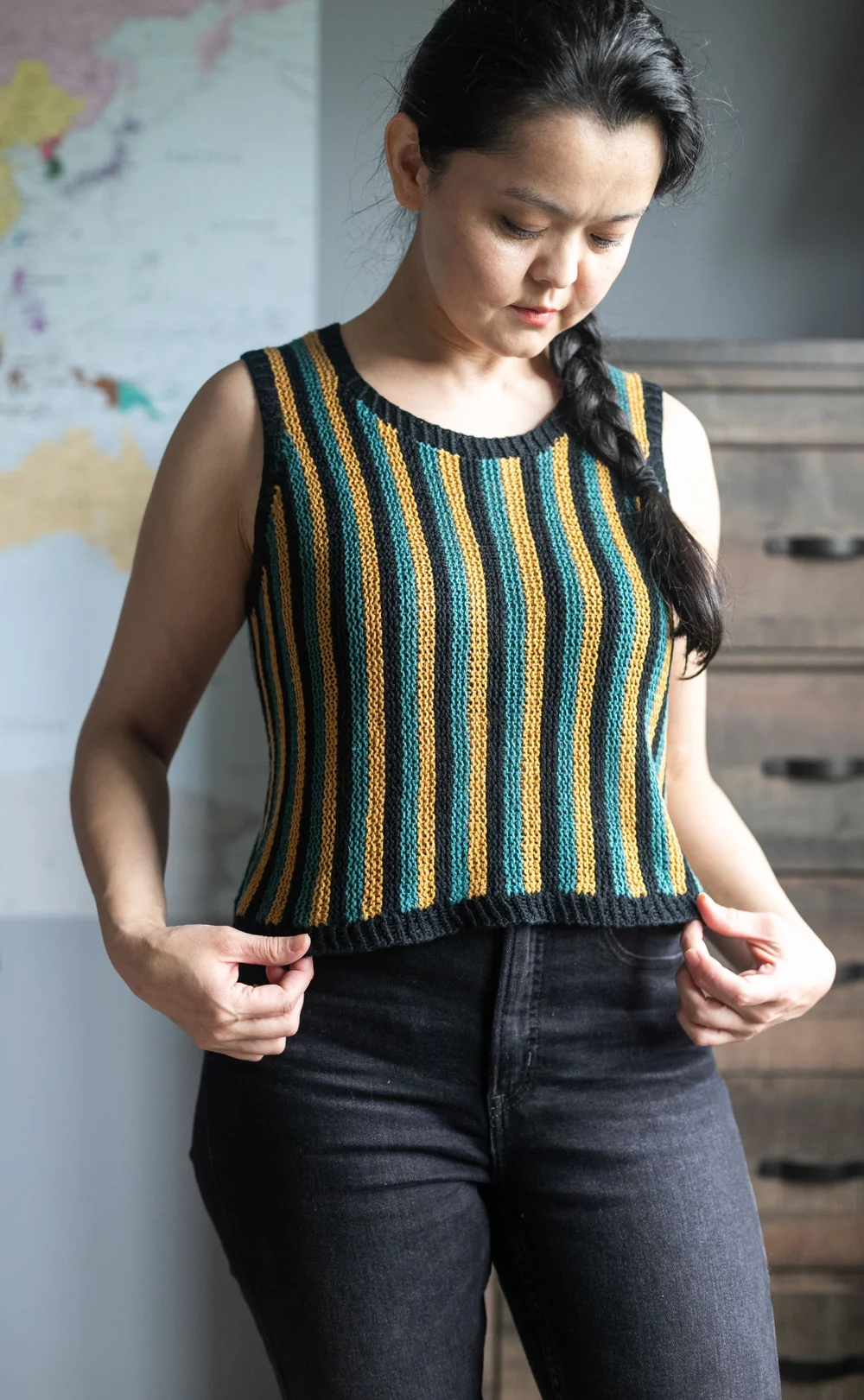 Knitting pattern for a summer top with pleats — Toqu Tigu