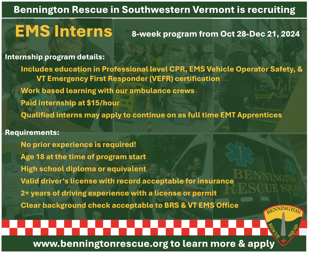 EMS INTERNSHIP — BENNINGTON RESCUE SQUAD