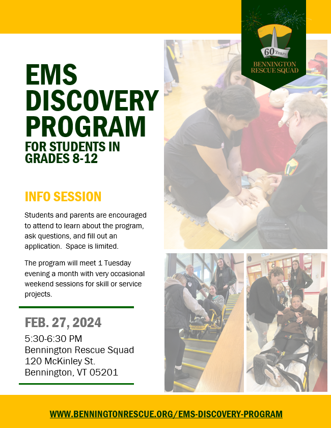 EMS DISCOVERY PROGRAM — BENNINGTON RESCUE SQUAD