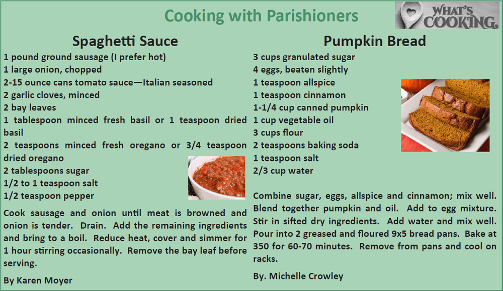 Cooking with Parishioners — St. Brigid Parish - St. Pat's Church