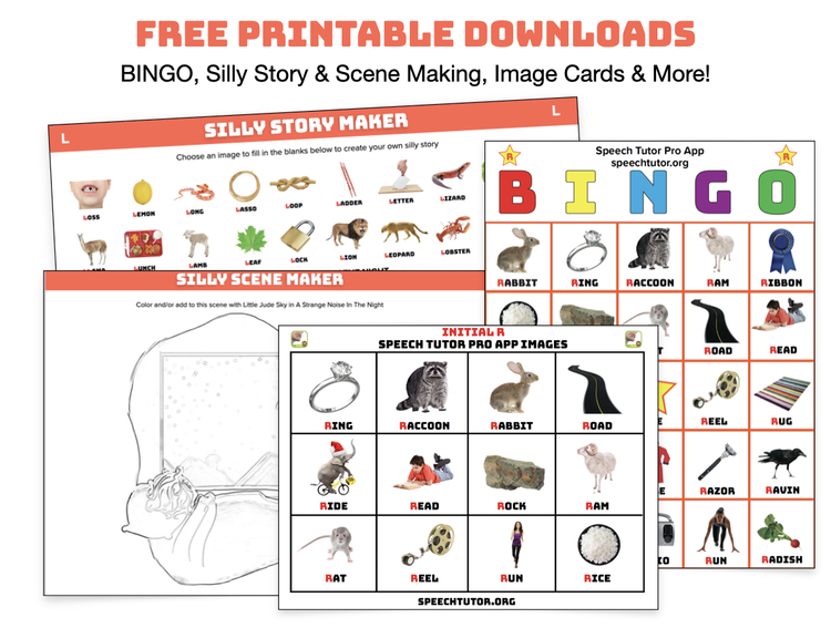 Free Articulation Printable Images & Worksheets — Speech Tutor