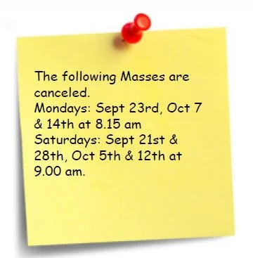 Holy Mass Timings — St. Michael's Catholic Church