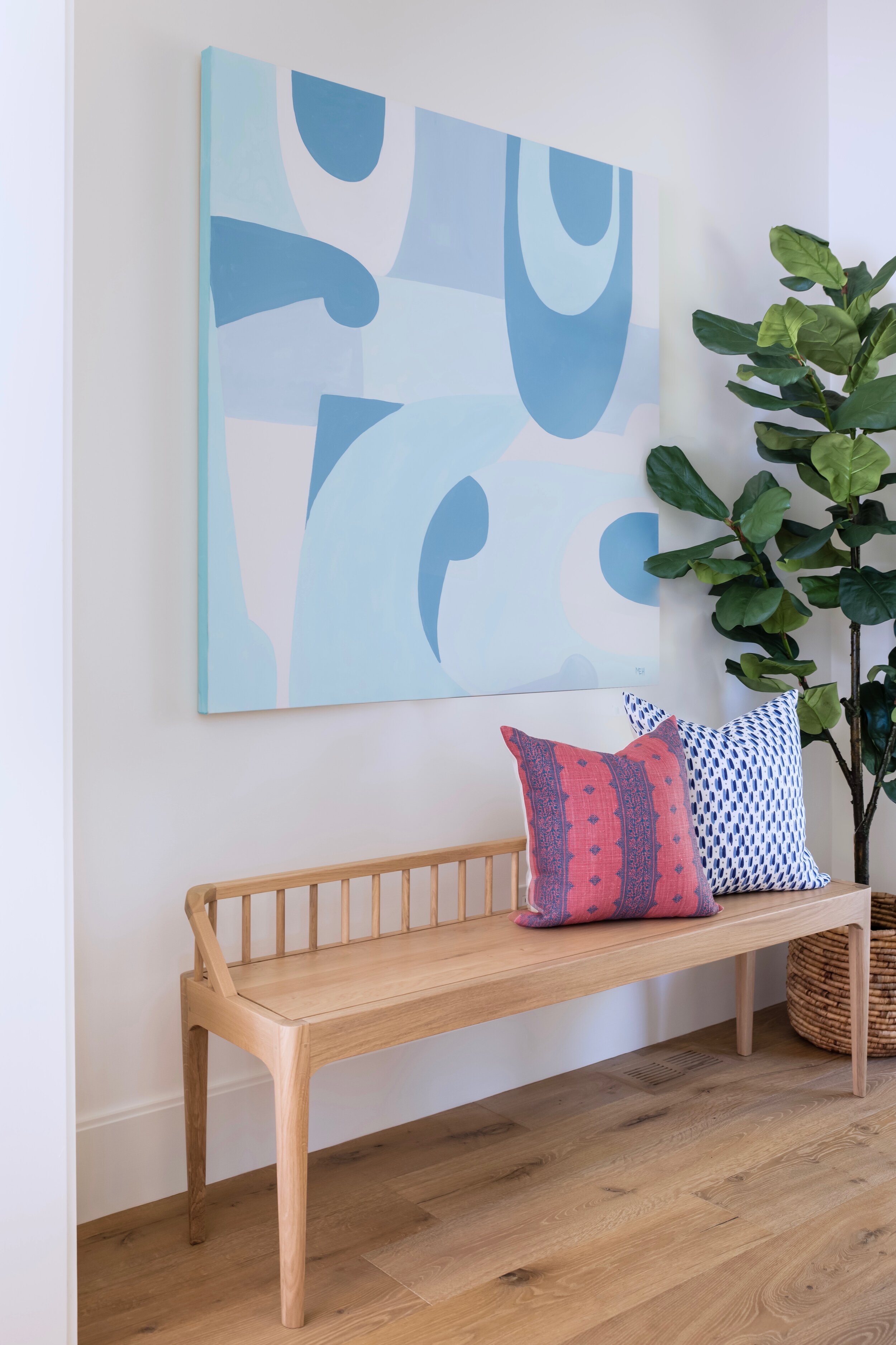 RI Beach House - Guest Suite, Powder, and Entry — Meredith Rodday Design