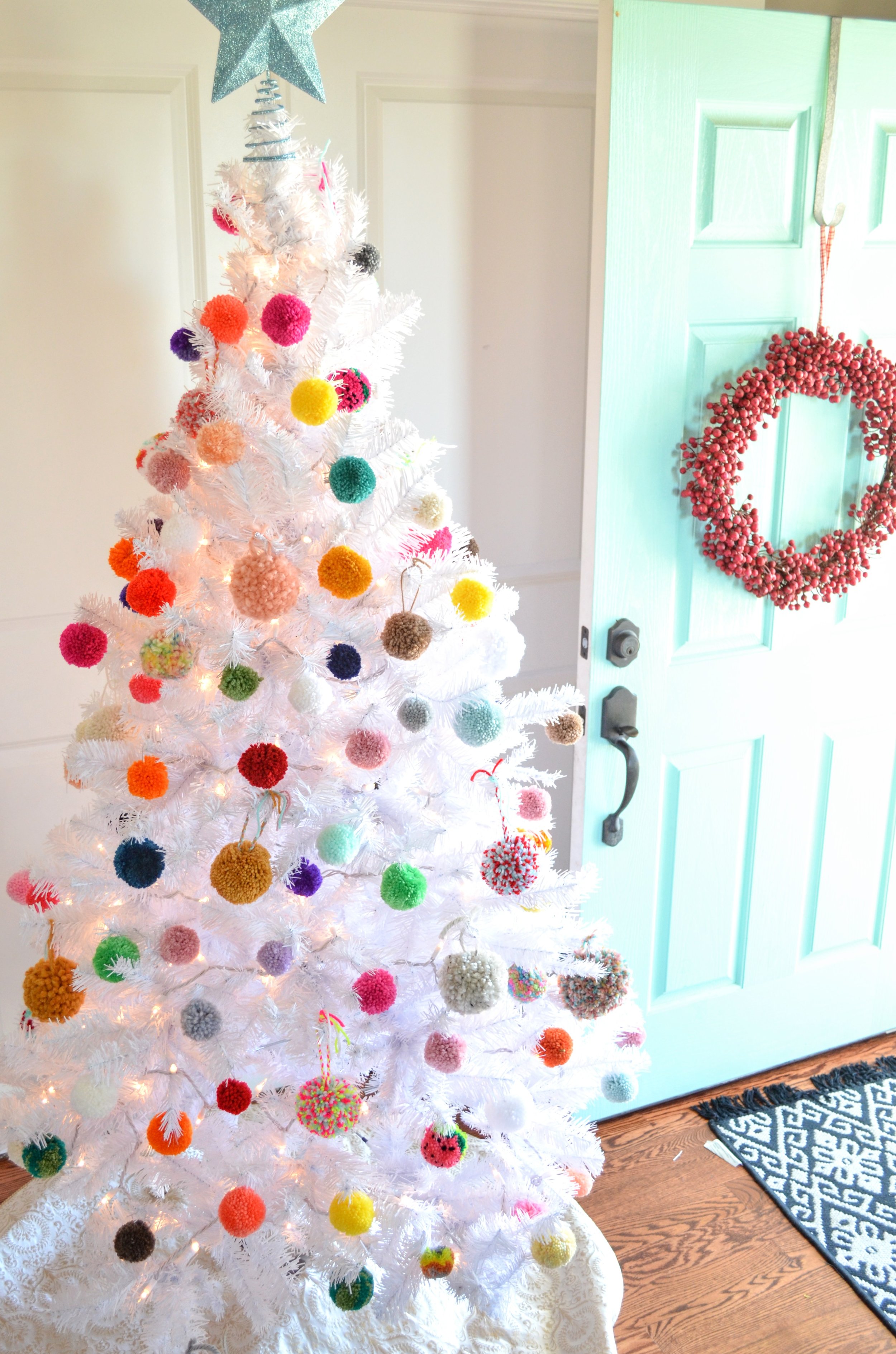 Pom Pom Christmas Tree — Apricot Polkadot