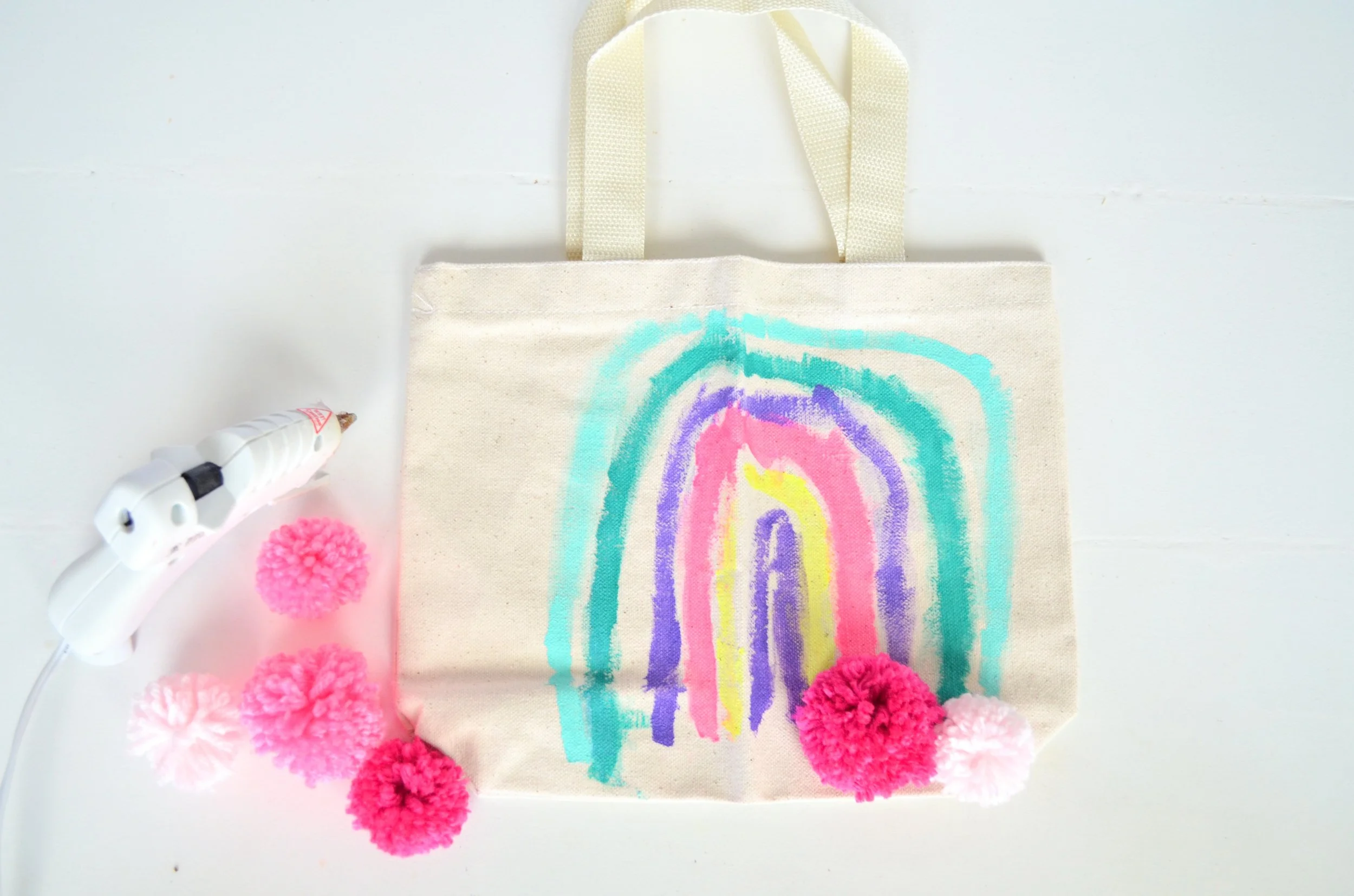 Summer Kids Craft Camp Session 3: Painted Rainbow and Pom Pom Tote Bags ...