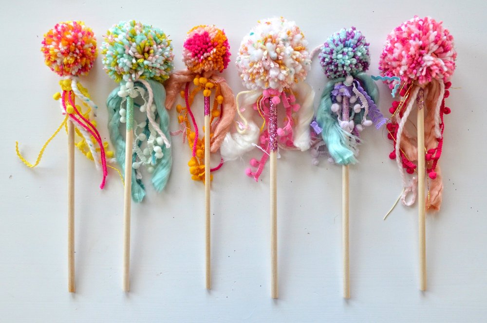 Magical Pom Pom Wands — Apricot Polkadot