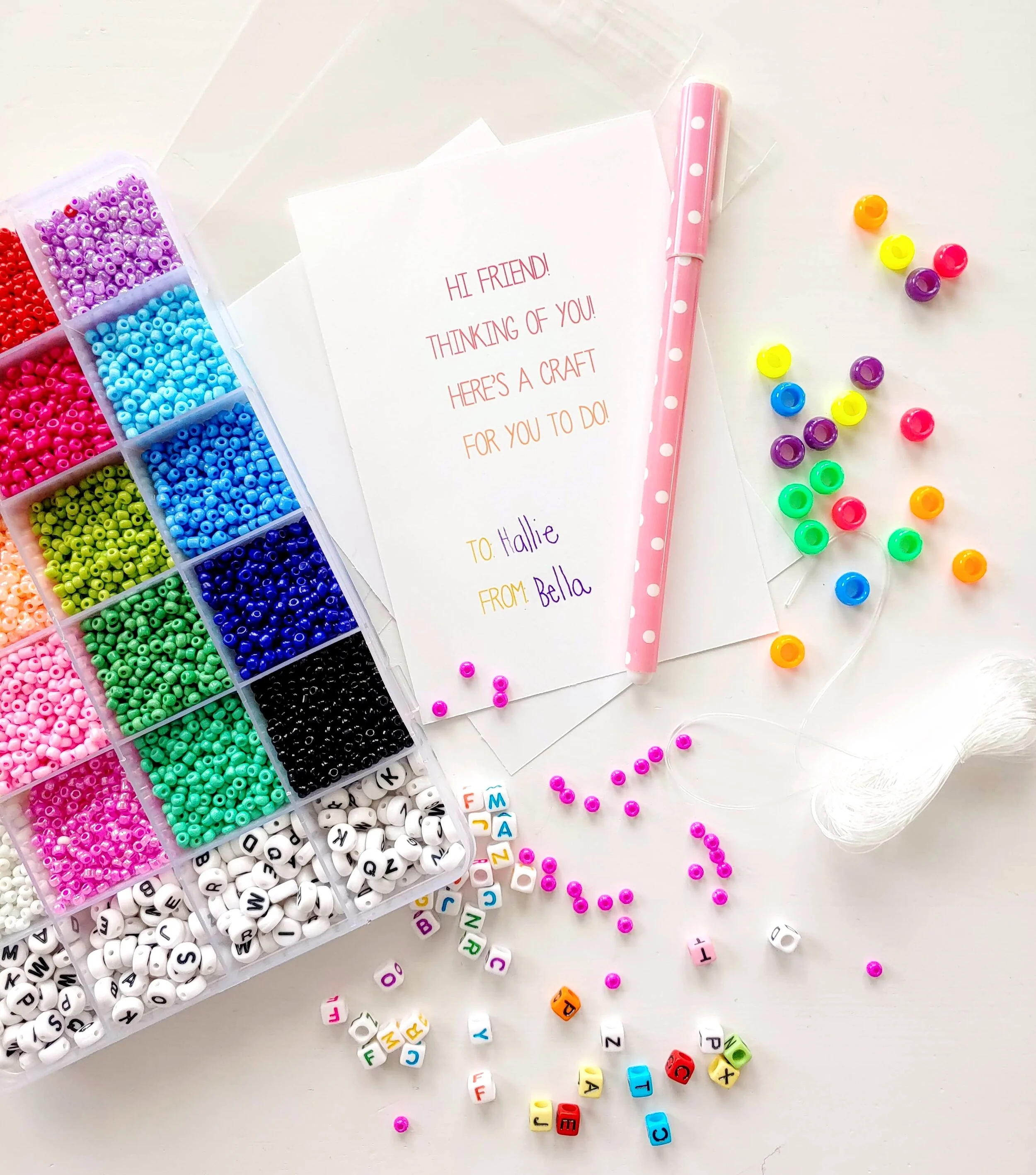 Beaded Bracelet Friendship Kits — Apricot Polkadot