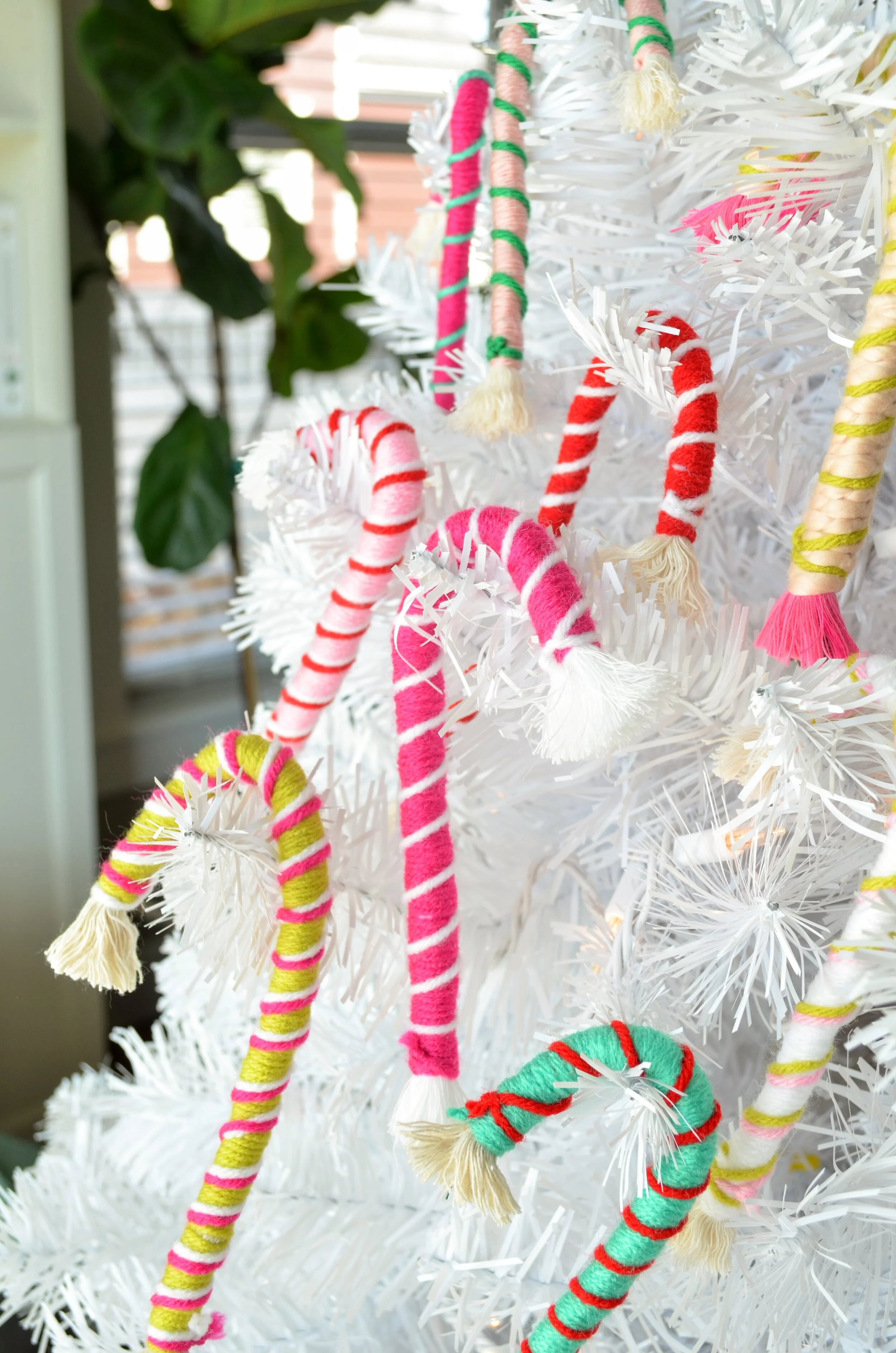 Yarn Wrapped Rope Candy Canes — Apricot Polkadot