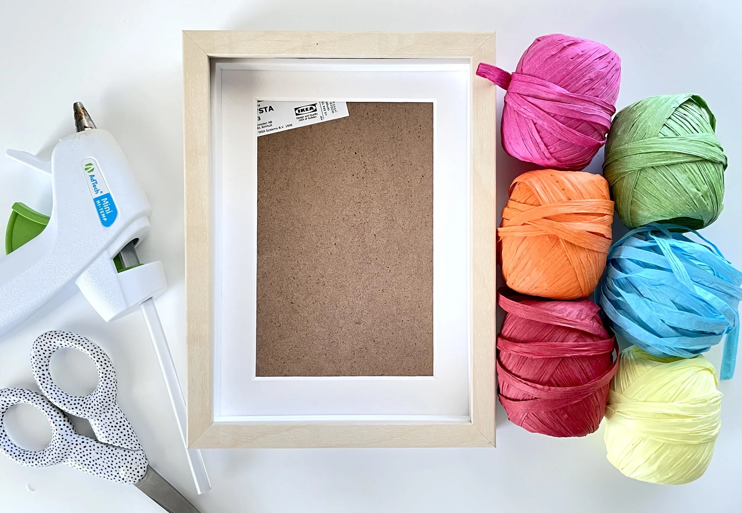 Paper Raffia Wall Art — Apricot Polkadot