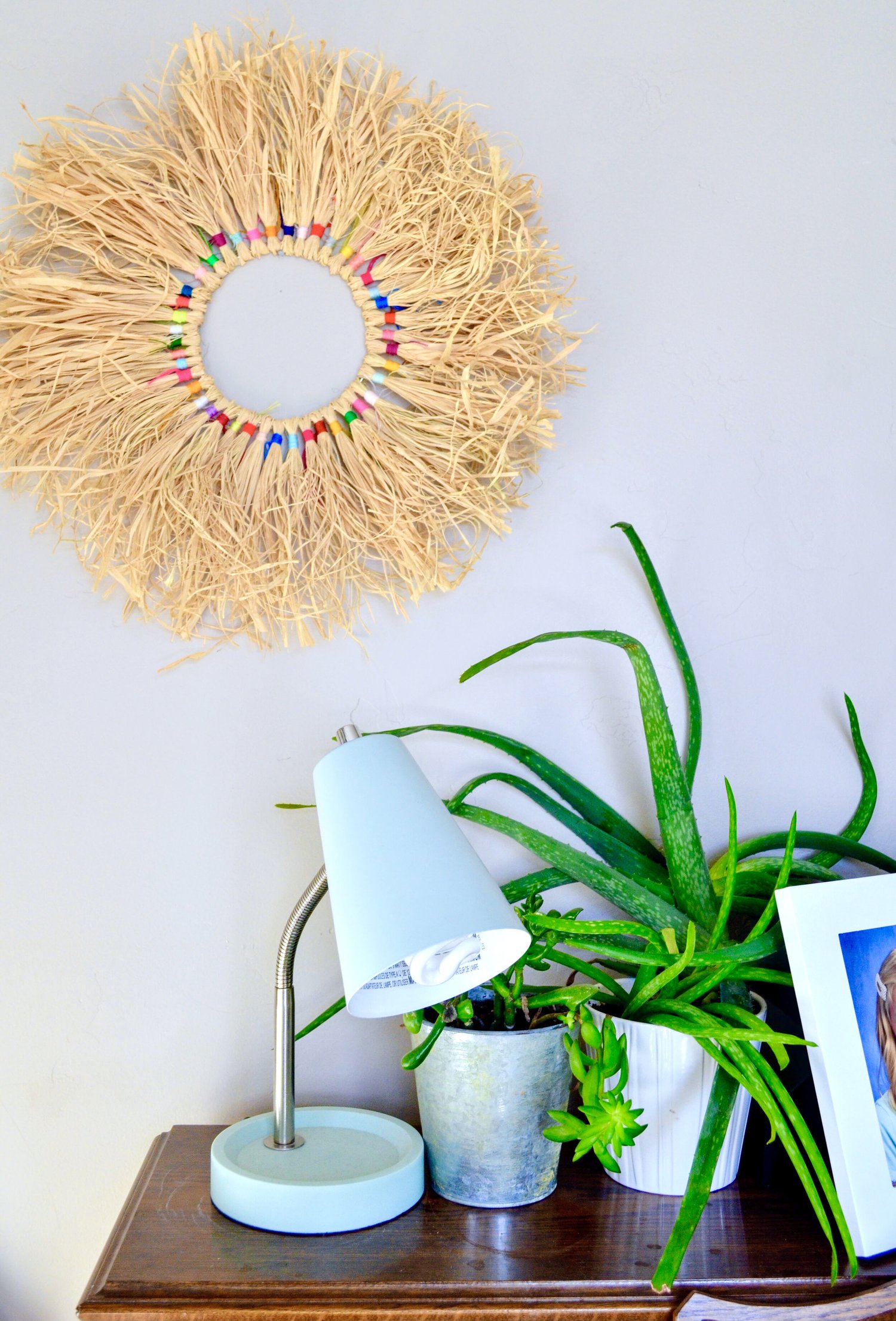 Paper Raffia Wall Art — Apricot Polkadot