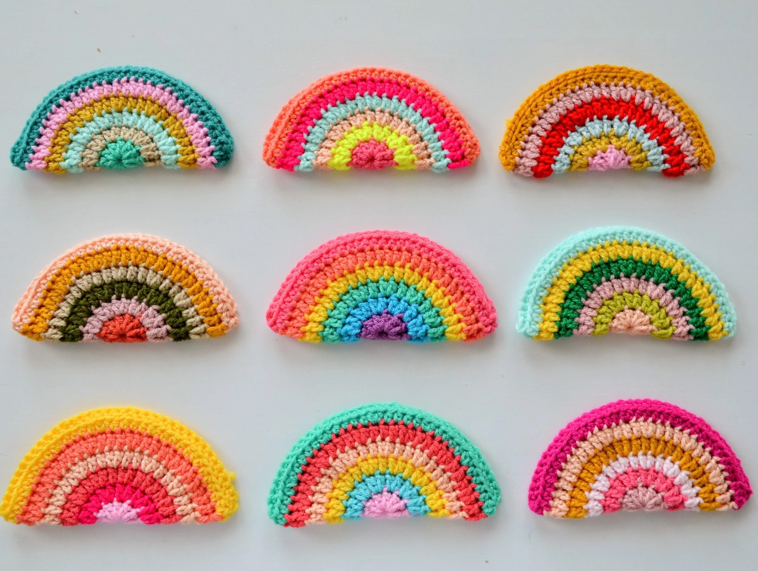 Crochet Rainbow Free Pattern — Apricot Polkadot