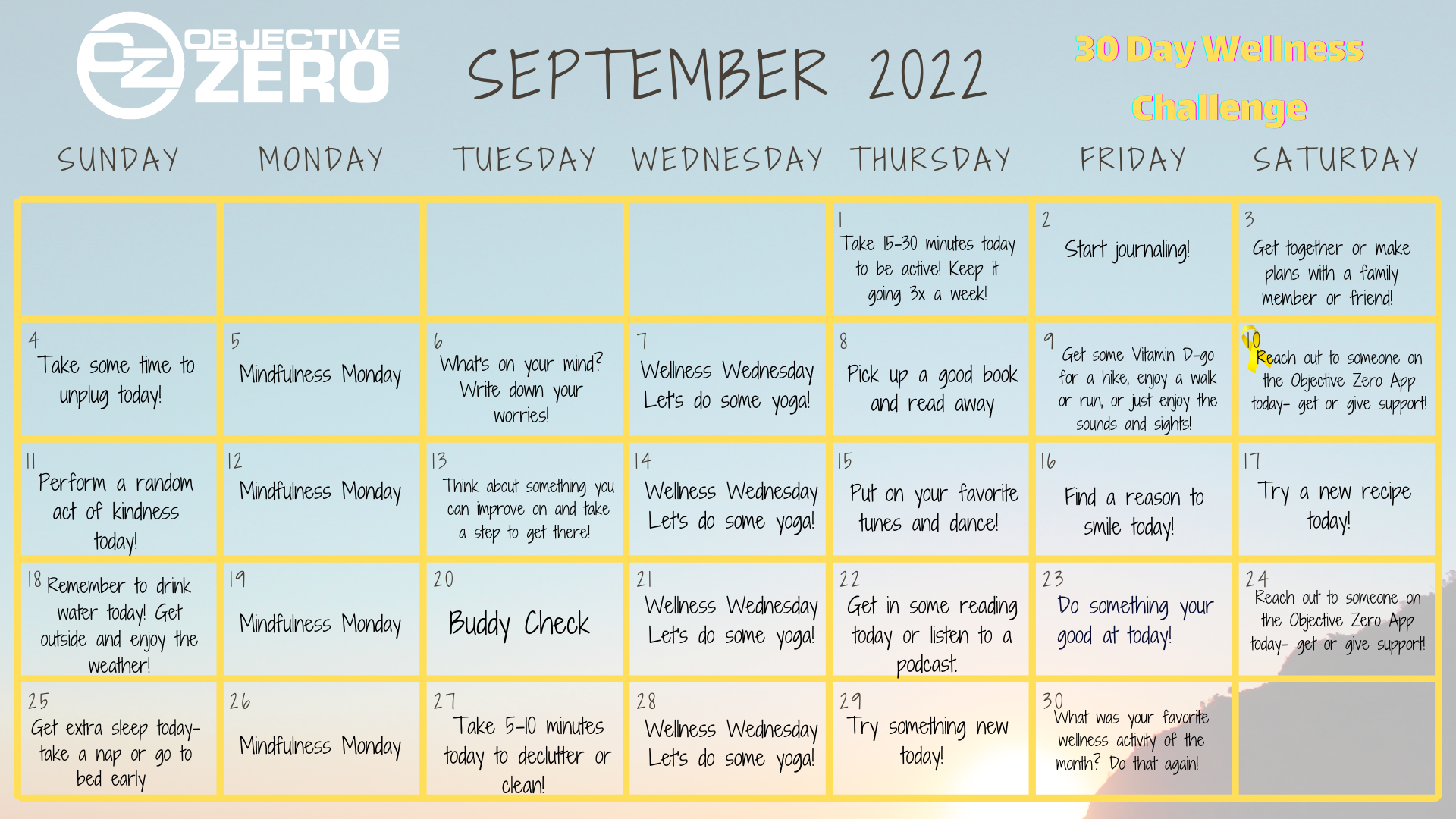 30 Day Wellness Challenge — Objective Zero