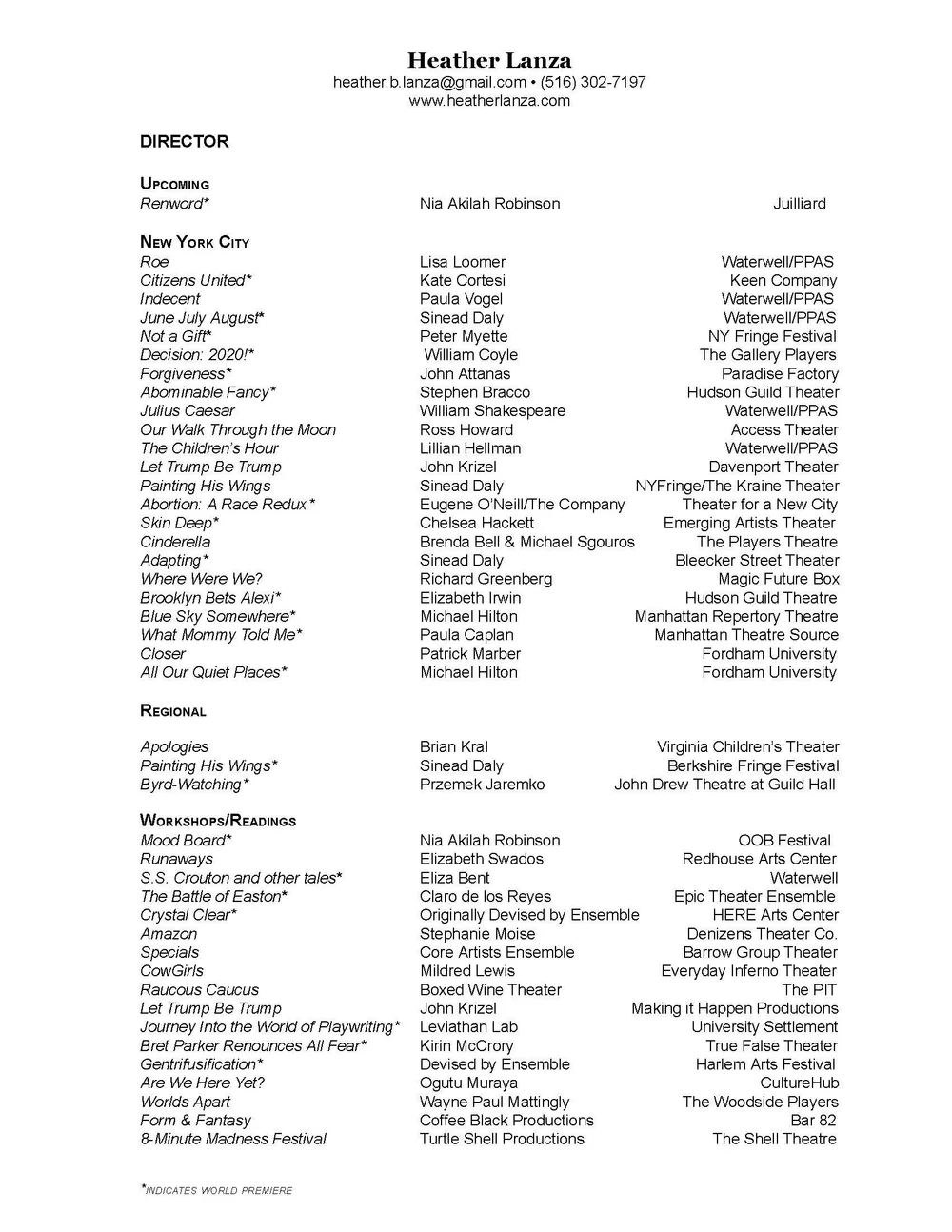 Resume — Heather Lanza