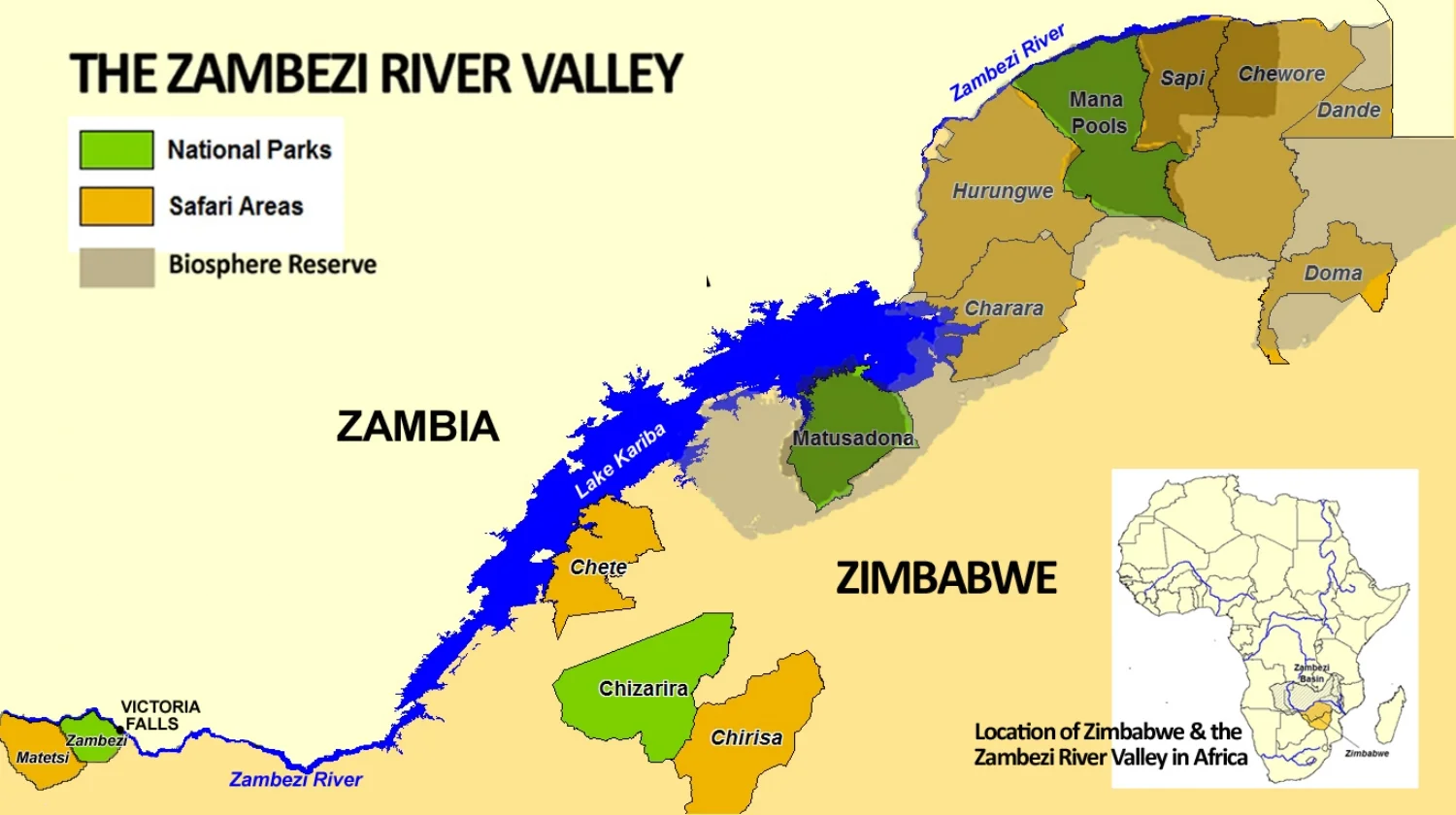Zambezi River Map Africa