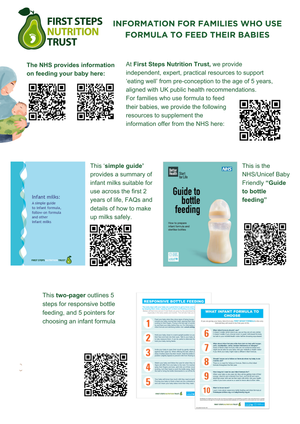 Infant milks for parents & carers — First Steps Nutrition Trust