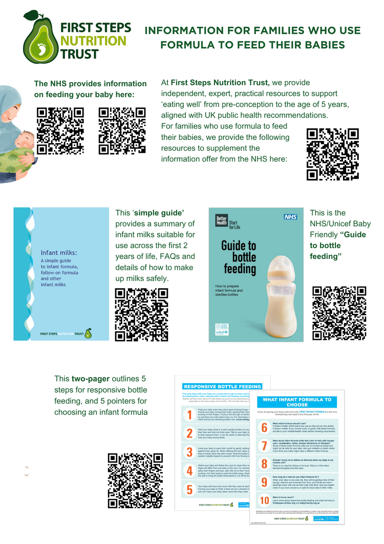 Infant milks for parents & carers — First Steps Nutrition Trust