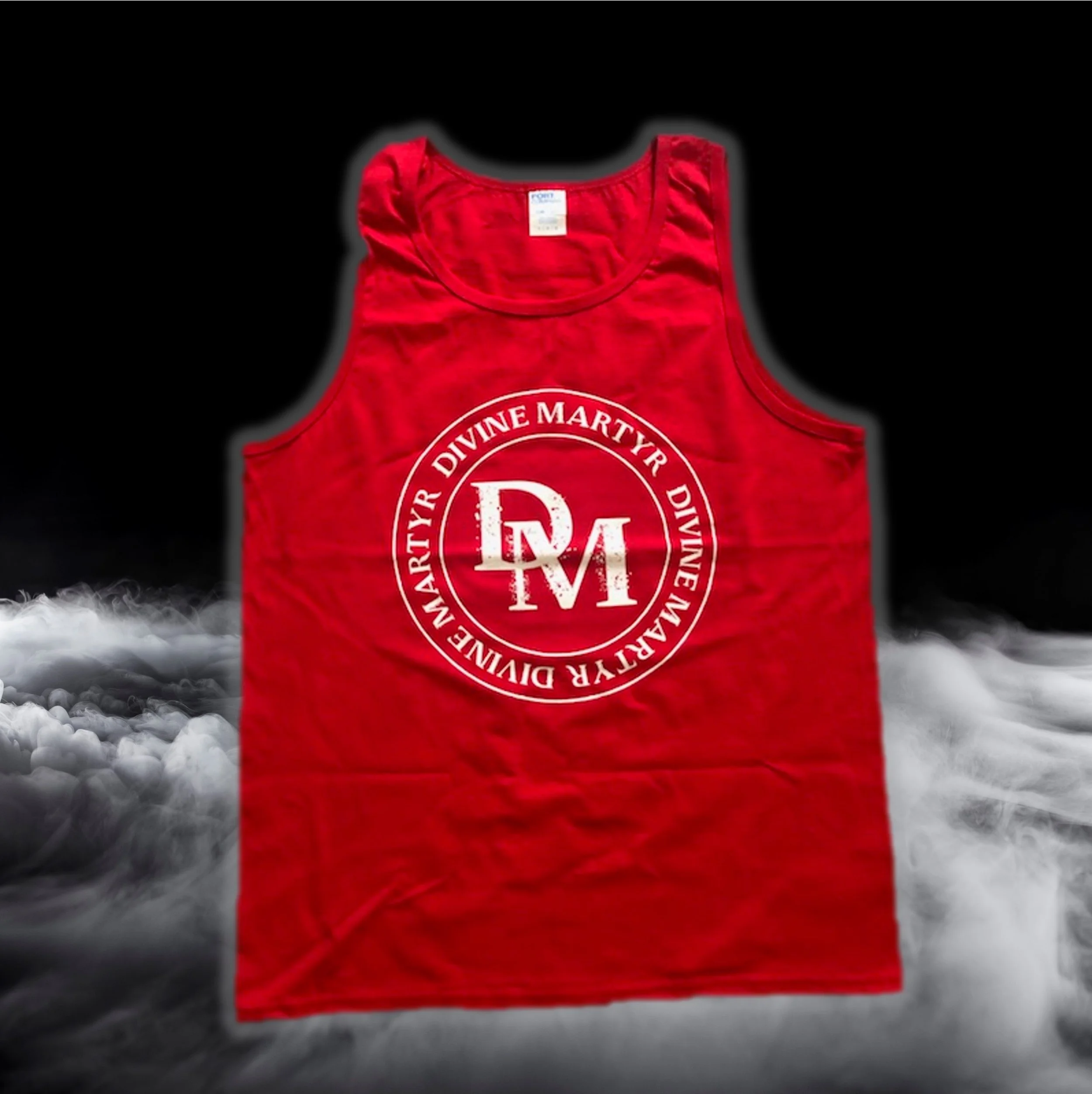 "DM Circle Crest Tank Top" (Red) — Divine Martyr
