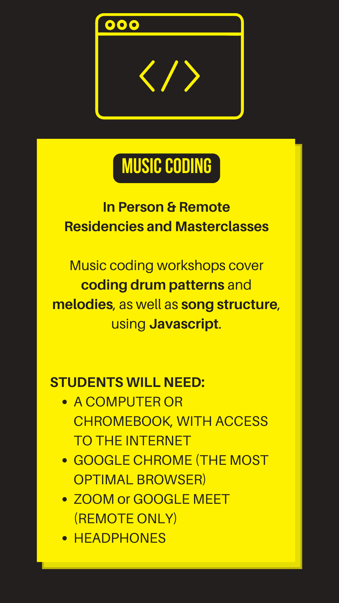 Programming Sign Up — Building Beats