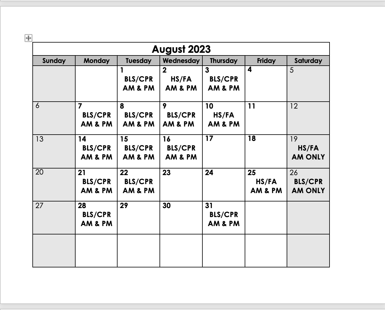 Schedule & Register — Amarillo CPR Center | CPR | FIRST AID | BLS ...