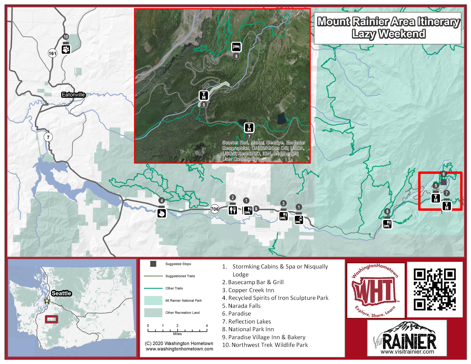 Mount Rainier National Park Map