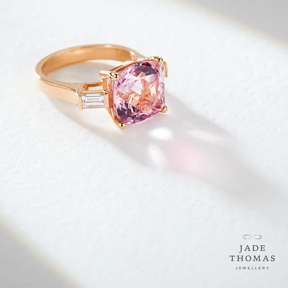 Pink Morganite and Diamond Ring — Jade Thomas Jewellery