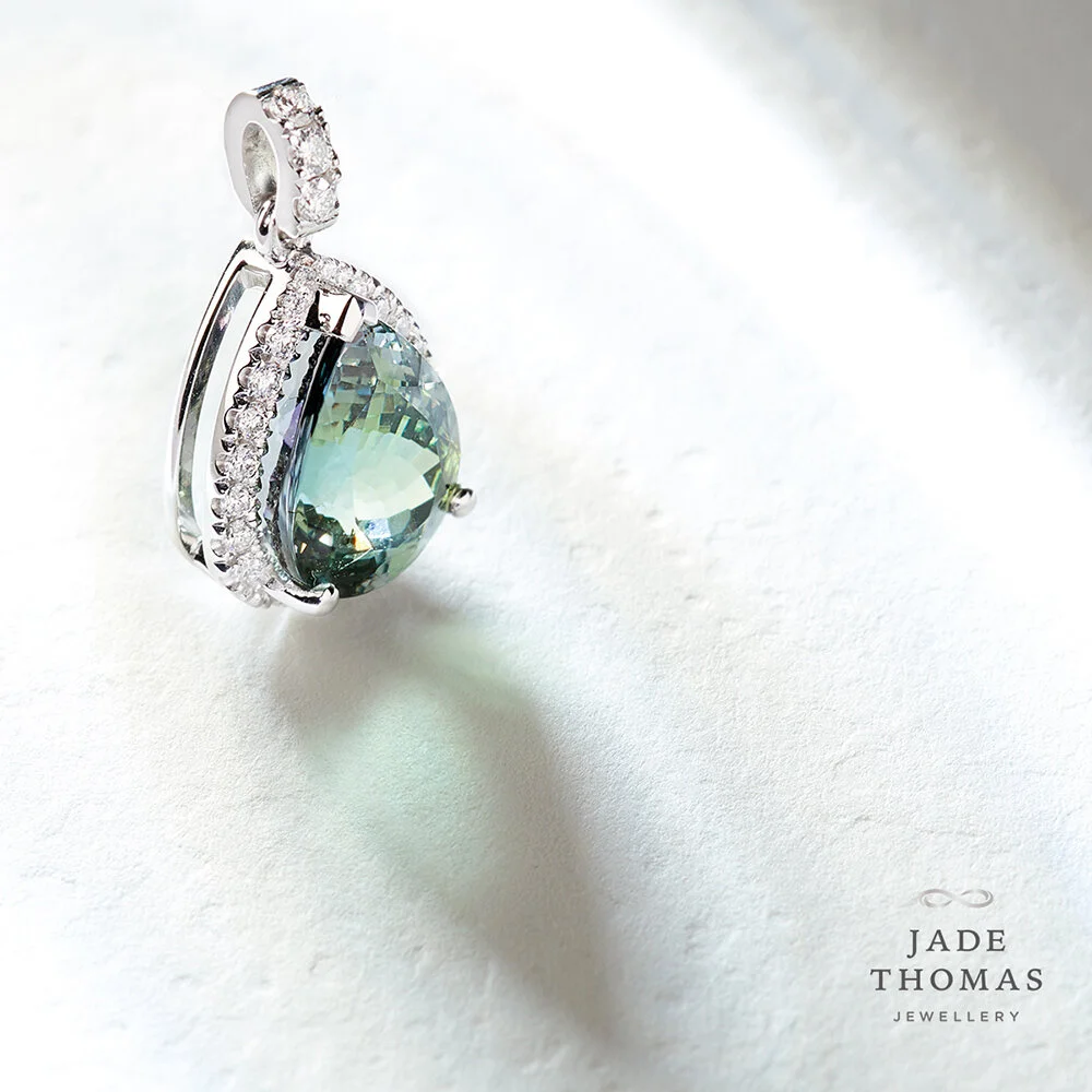 Green Tourmaline Rose Gold Necklace — Jade Thomas Jewellery