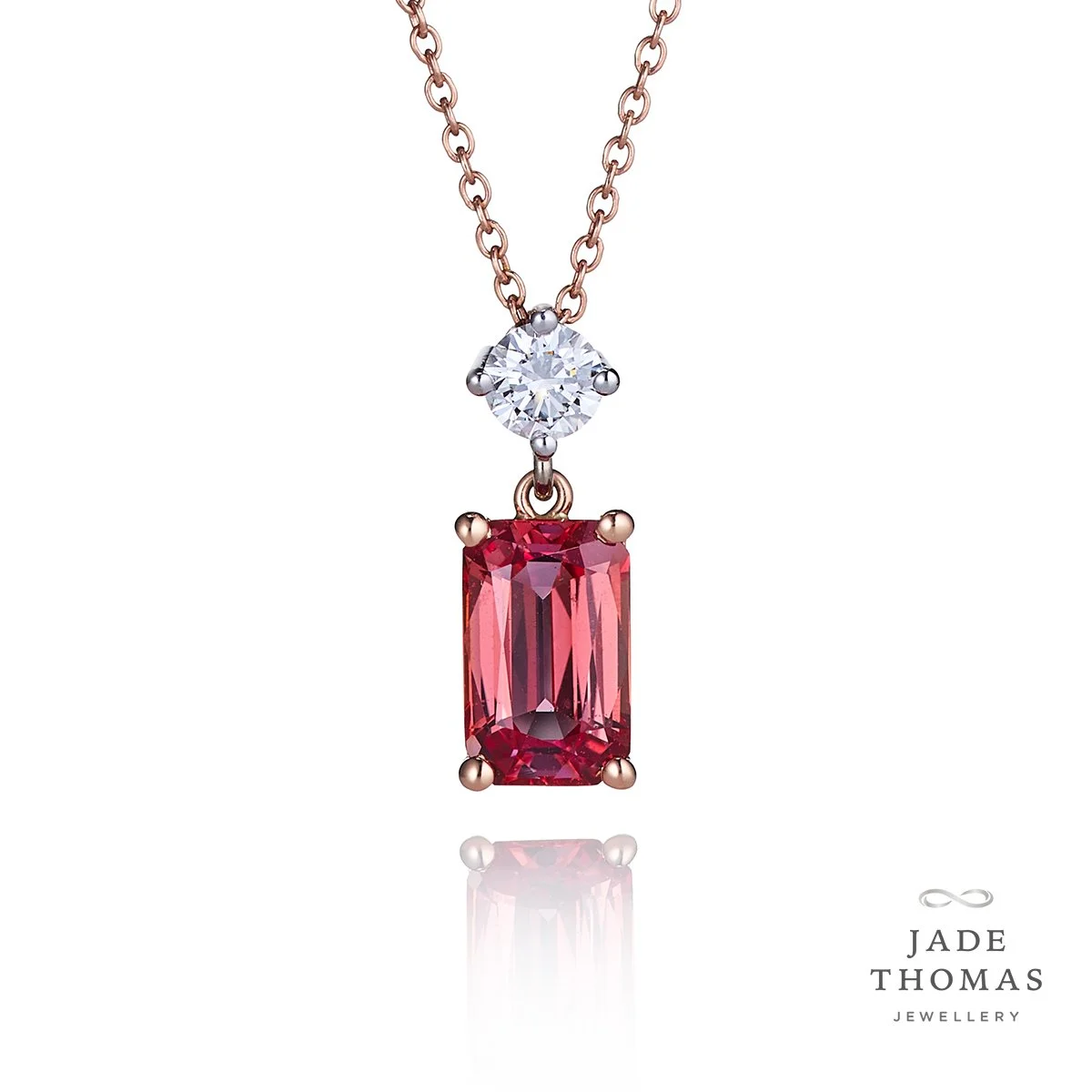 Green Tourmaline Rose Gold Necklace — Jade Thomas Jewellery