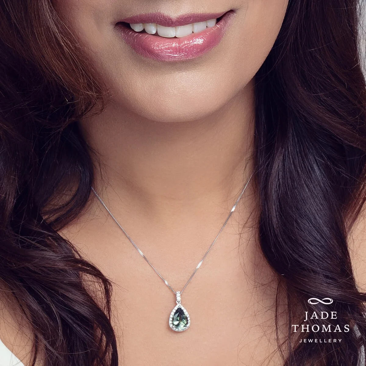 Green Tourmaline Rose Gold Necklace — Jade Thomas Jewellery