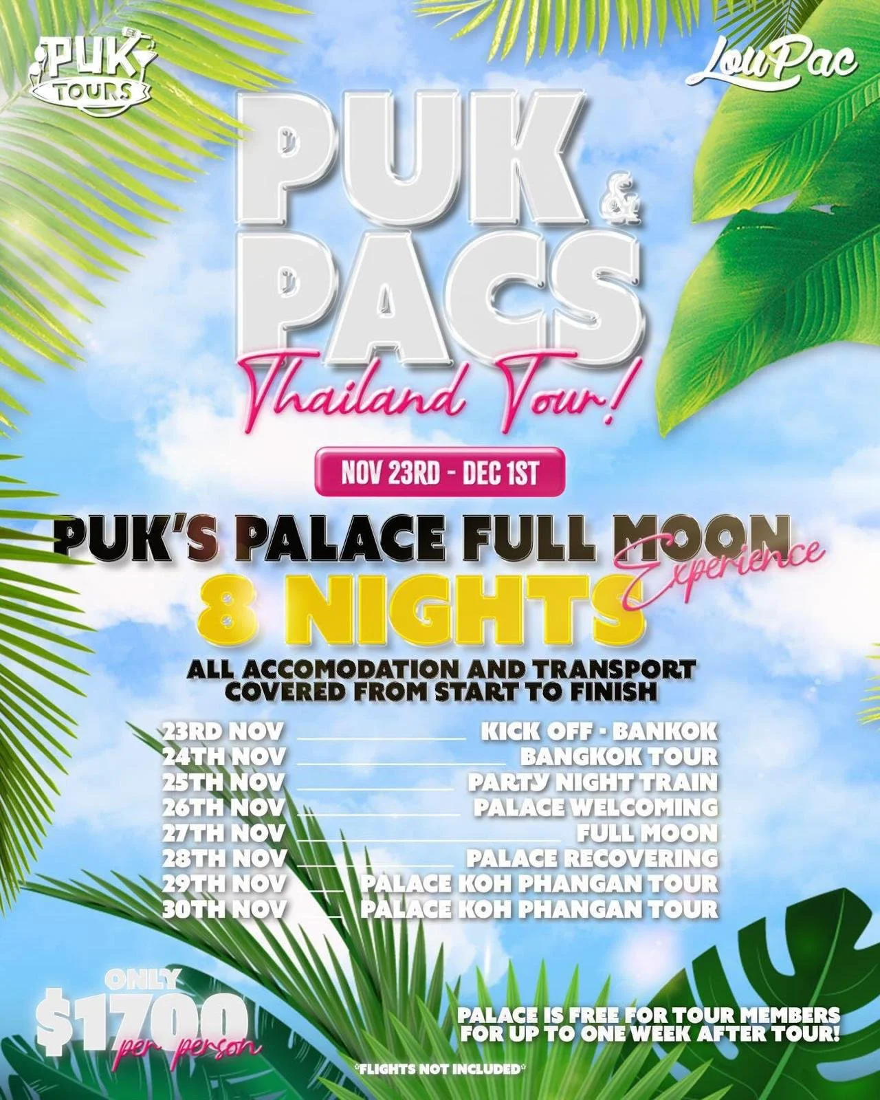 Puk and Pac's Thailand Tour 2023 Booking — PUK TOURS