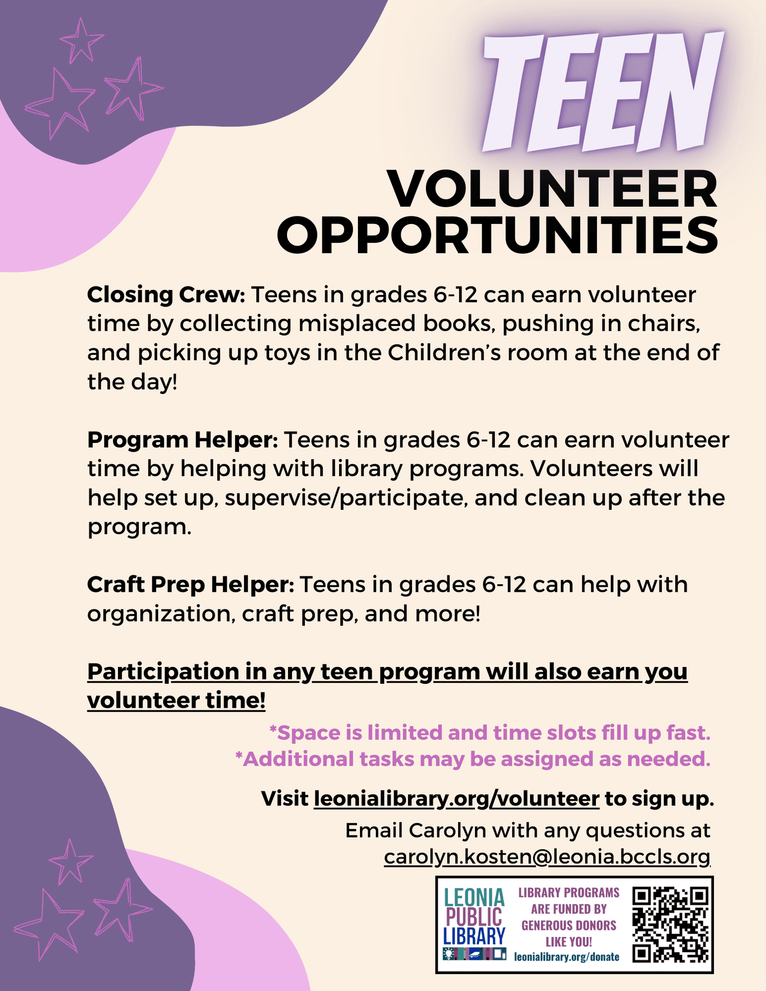 Volunteer — Leonia Public Library in Bergen County
