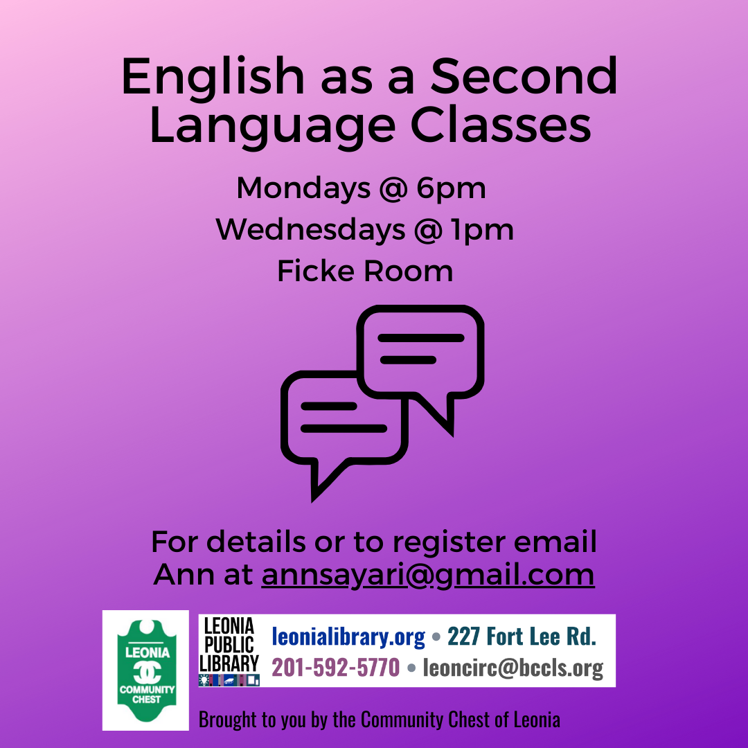 ESL Classes — Leonia Public Library in Bergen County