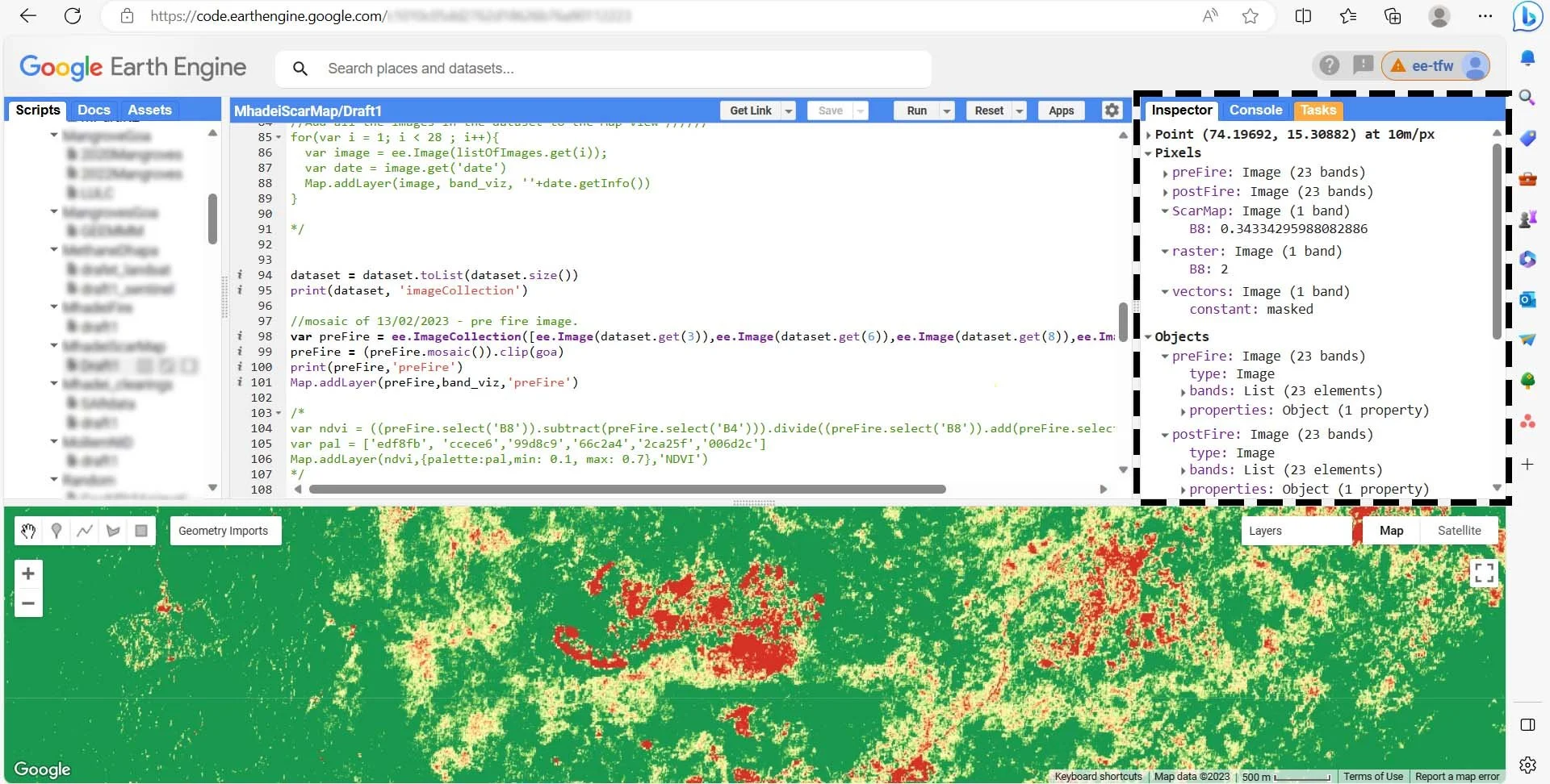 Identifying Forest Fire Scars with GEE — Technology for Wildlife Foundation