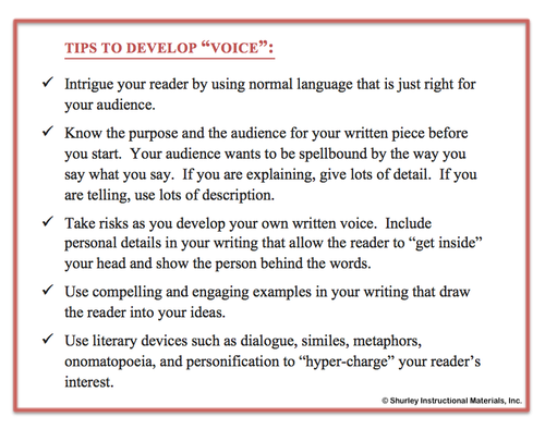 How to help your students develop "voice" in their writing. — Shurley ...