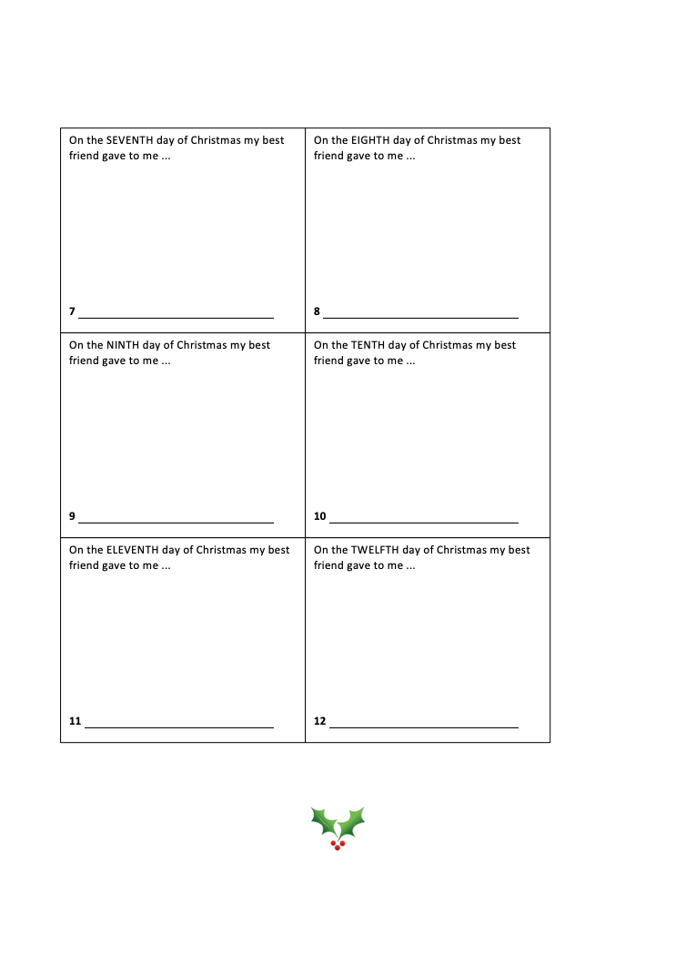 ELA Holiday Activity: My 12 Days of Christmas — Shurley English Blog