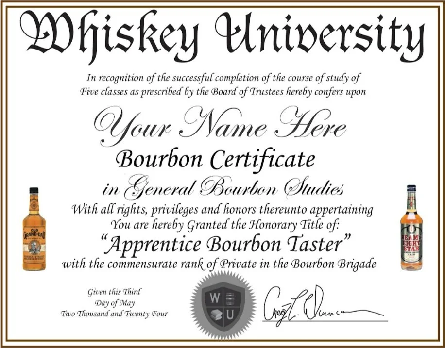The Bourbon Whiskey Certificate — Whiskey University