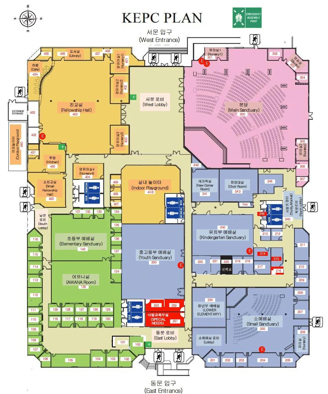 실내 평면도 — Emmanuel Presbyterian Church