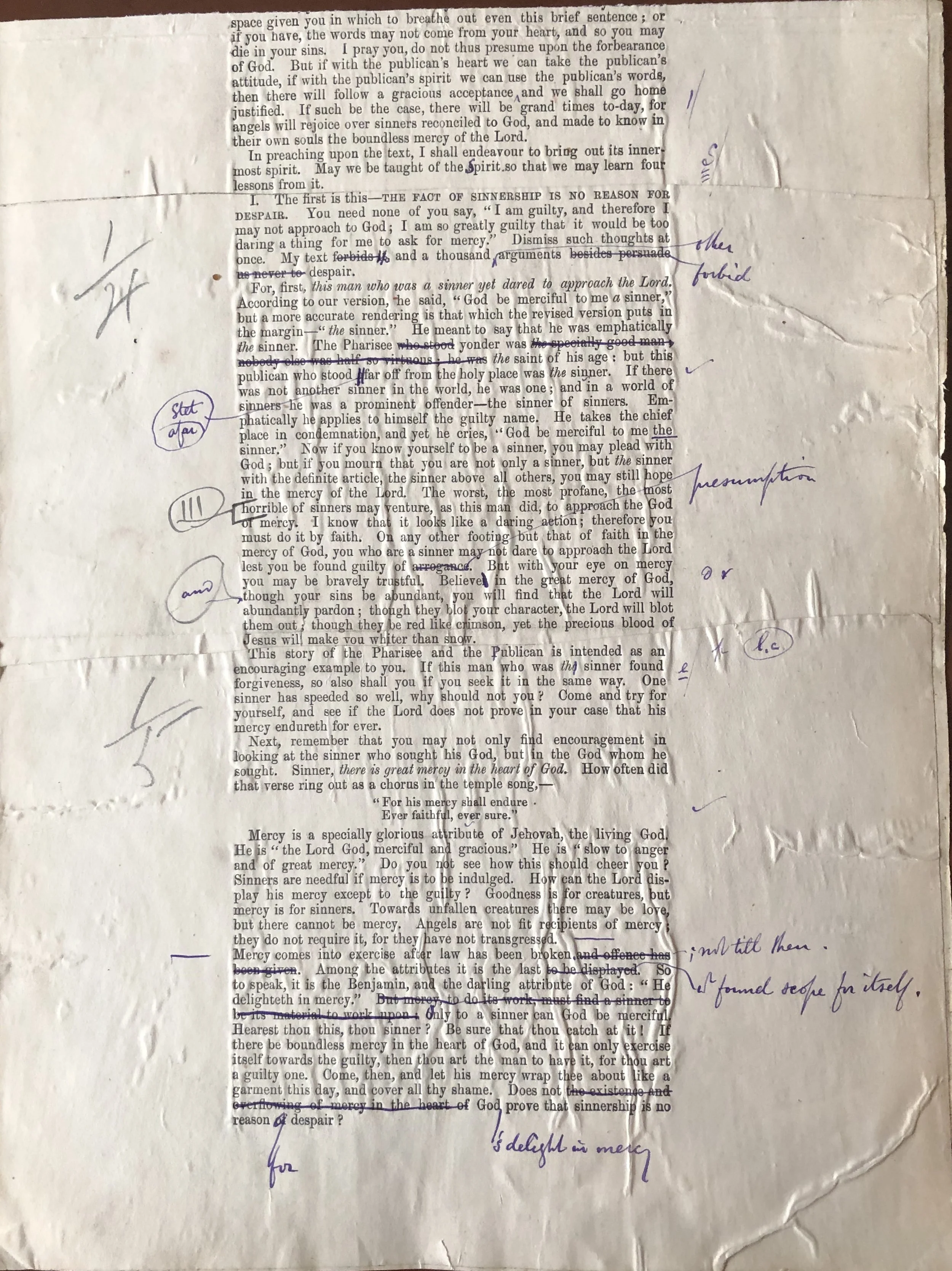 Single Sermon Manuscript Page — Rare Document Traders